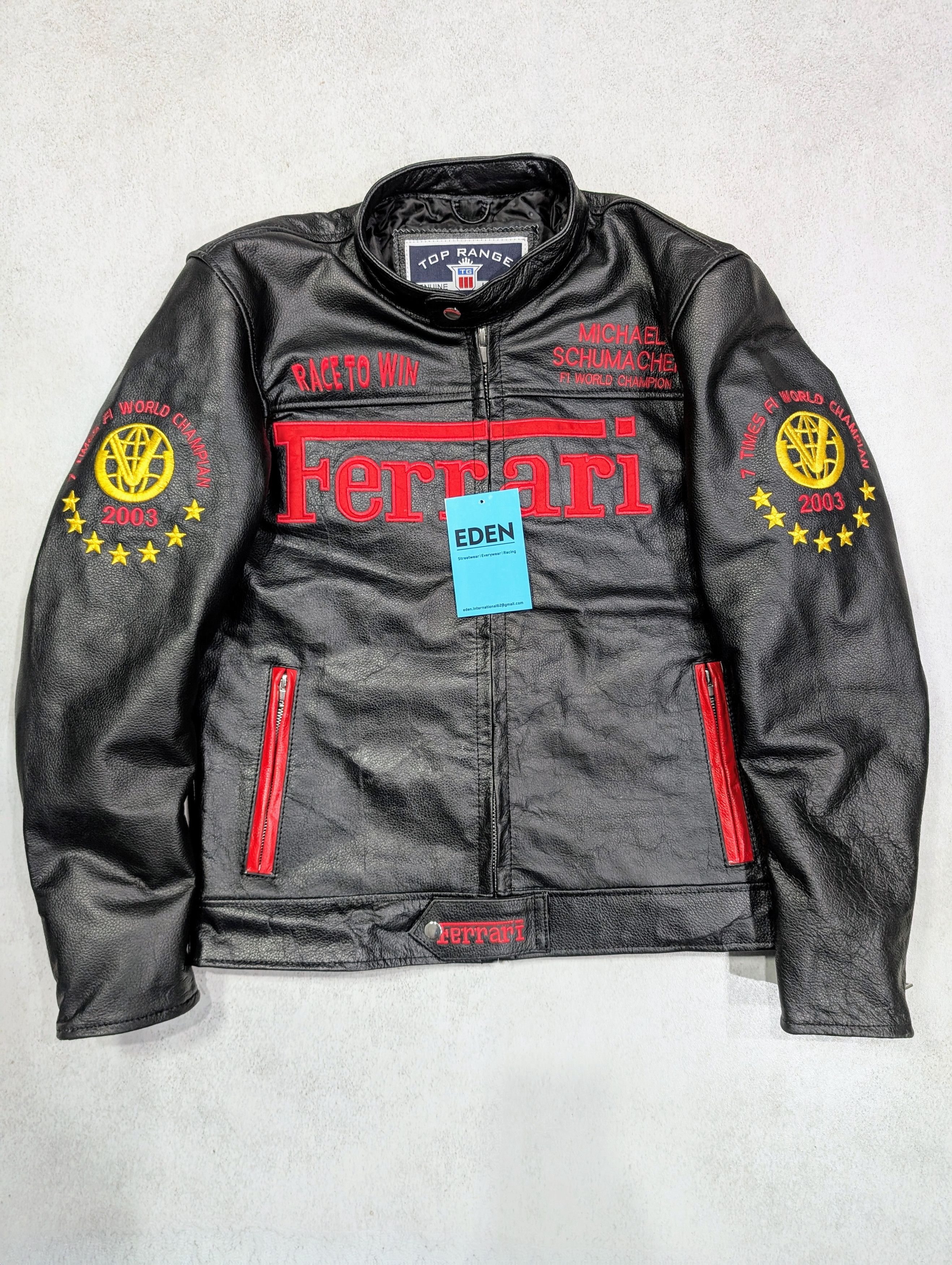 Ferrari × Genuine Leather × Leather Jacket Authentic Ferrari Racing ...
