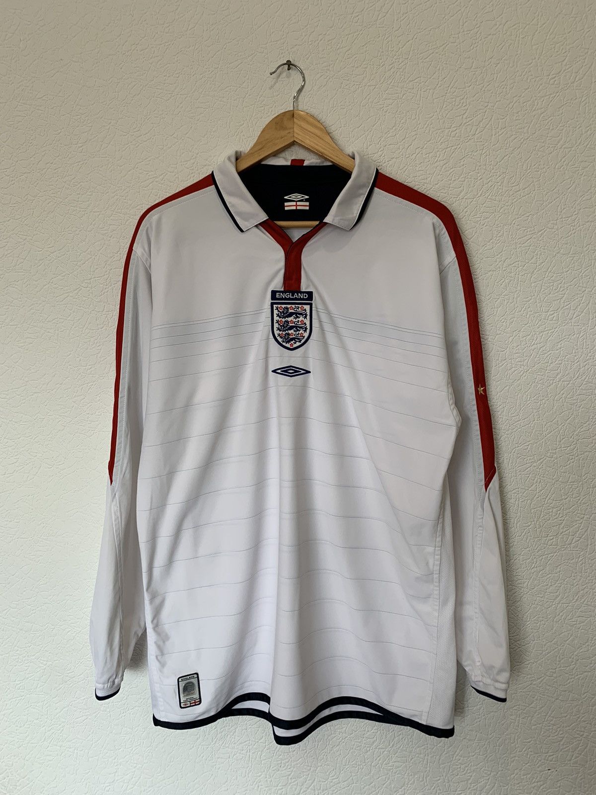Umbro × Vintage Long sleeve Umbro England 2004 Home Kit Soccer Jersey ...