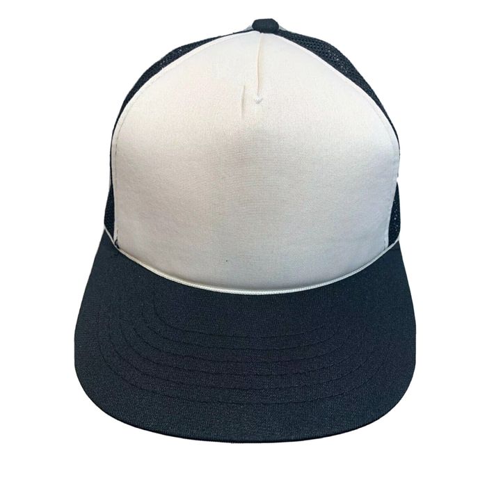 Vintage YUPOONG Blank Black White Trucker Thin Rope Snapback Adult Cap ...