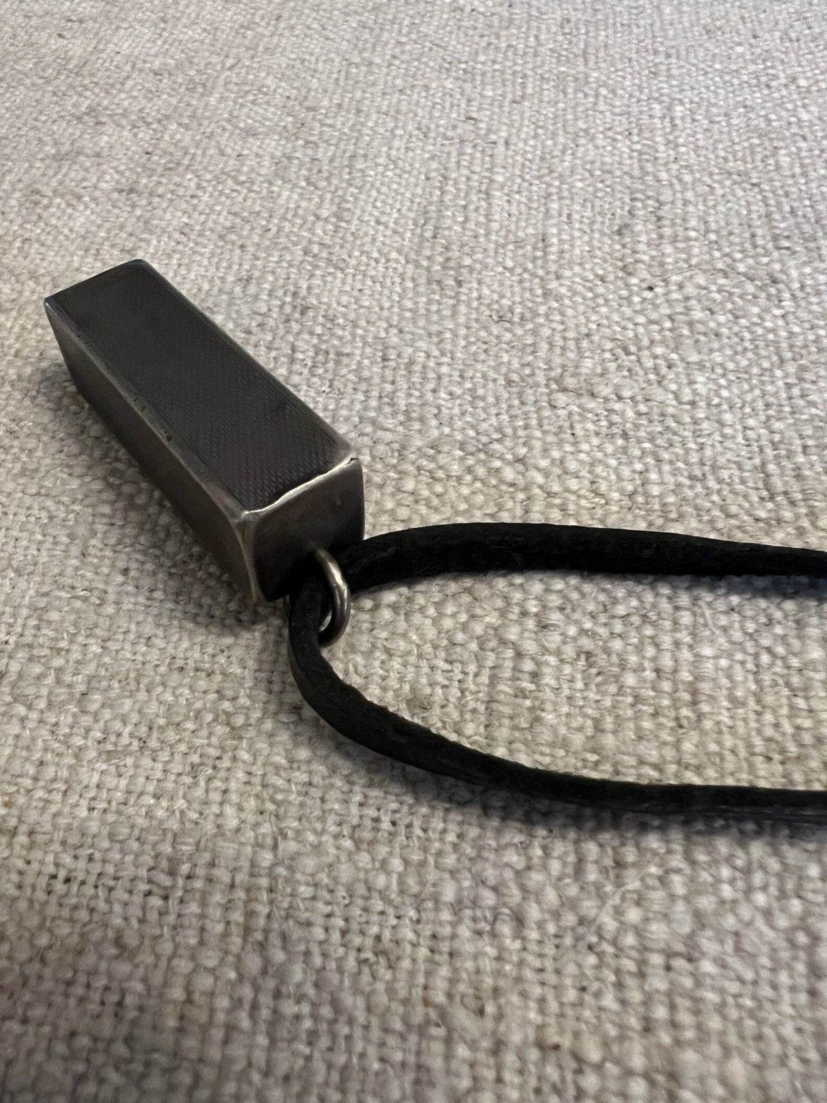 Goti GOTI silver / black leather necklace | Grailed