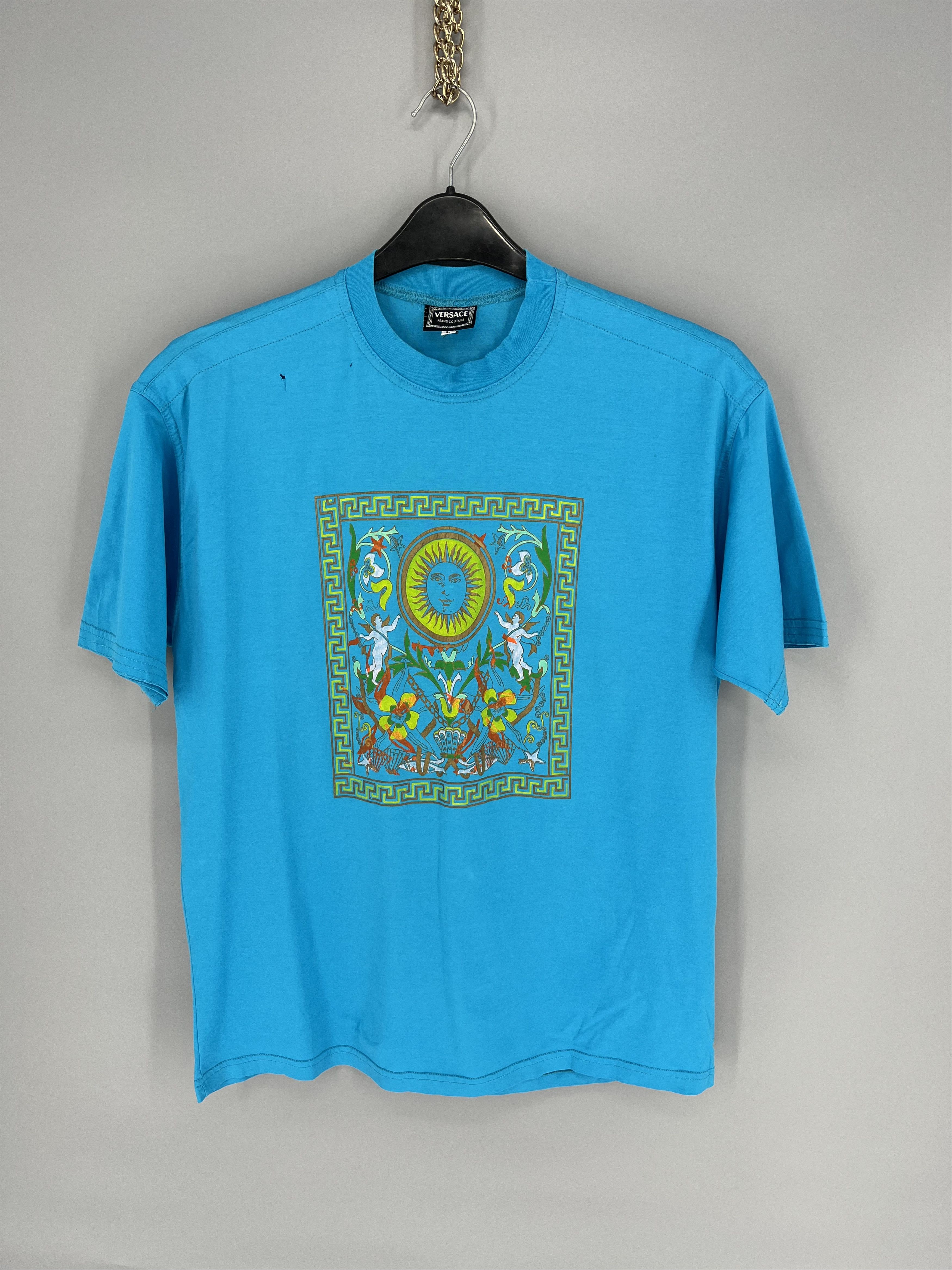Vintage Very Rare Vintage Versace picture Logo Four Colour T-shirt ...