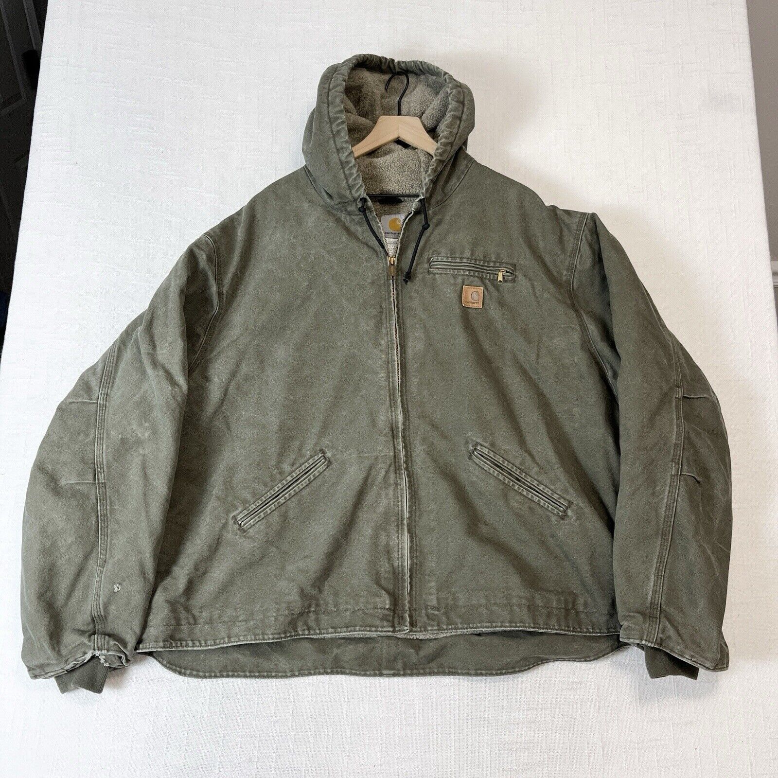 Vintage Y2K Carhartt J141 Sherpa Lined Sierra Zip Jacket 4XL Hood | Grailed