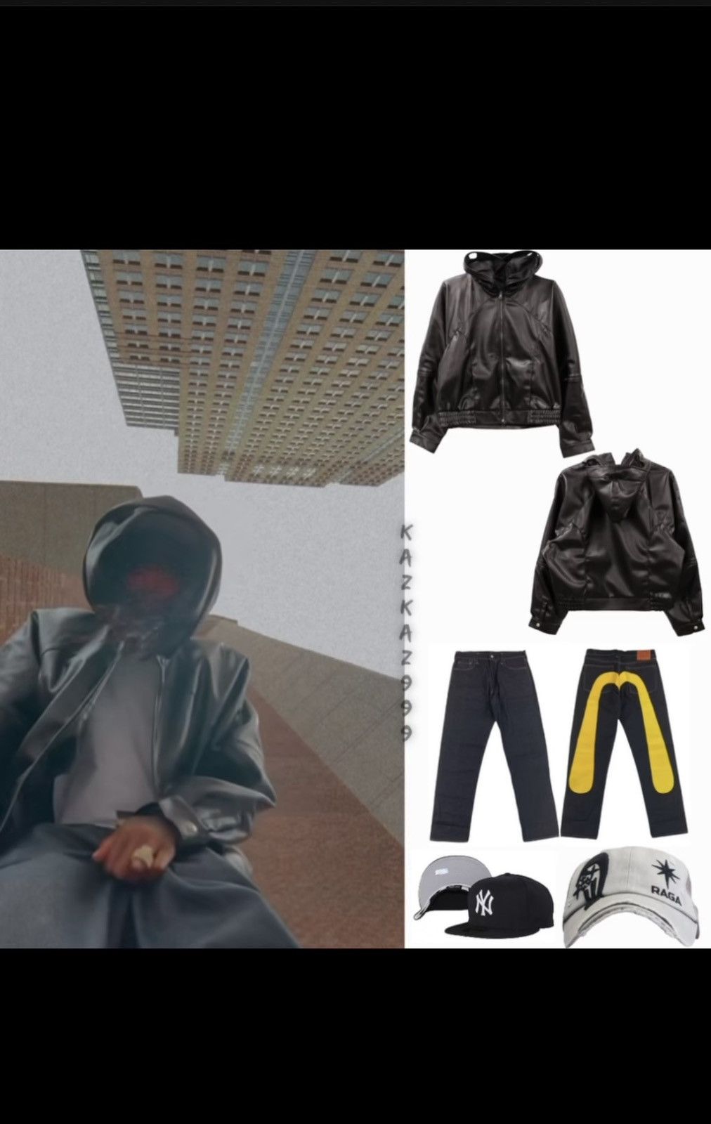 Mowalola Mowalola face mask leather bomber | Grailed