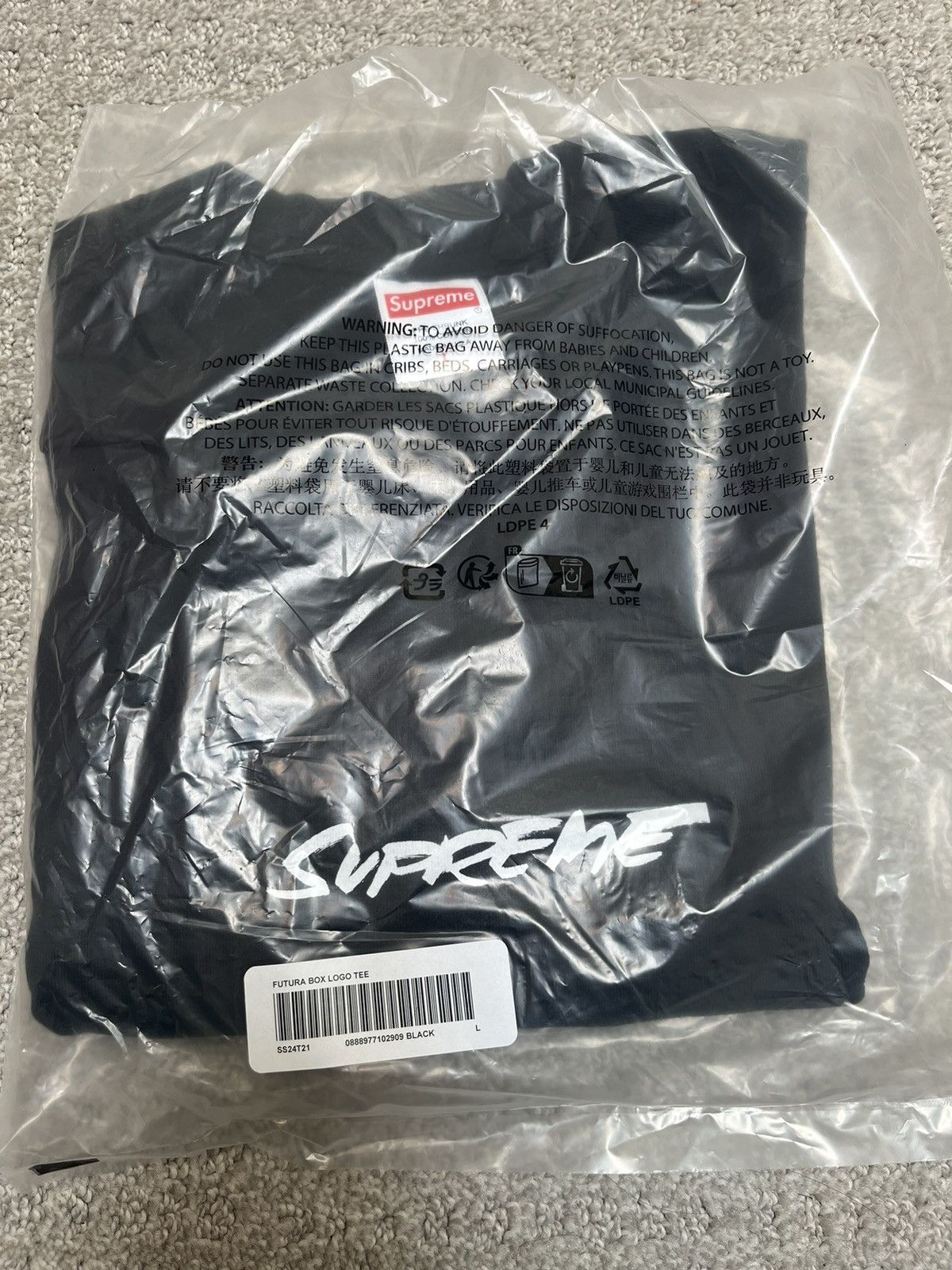 Supreme Supreme Futura Box Logo Tee Black SS24 Size L Large In Hand | Grailed