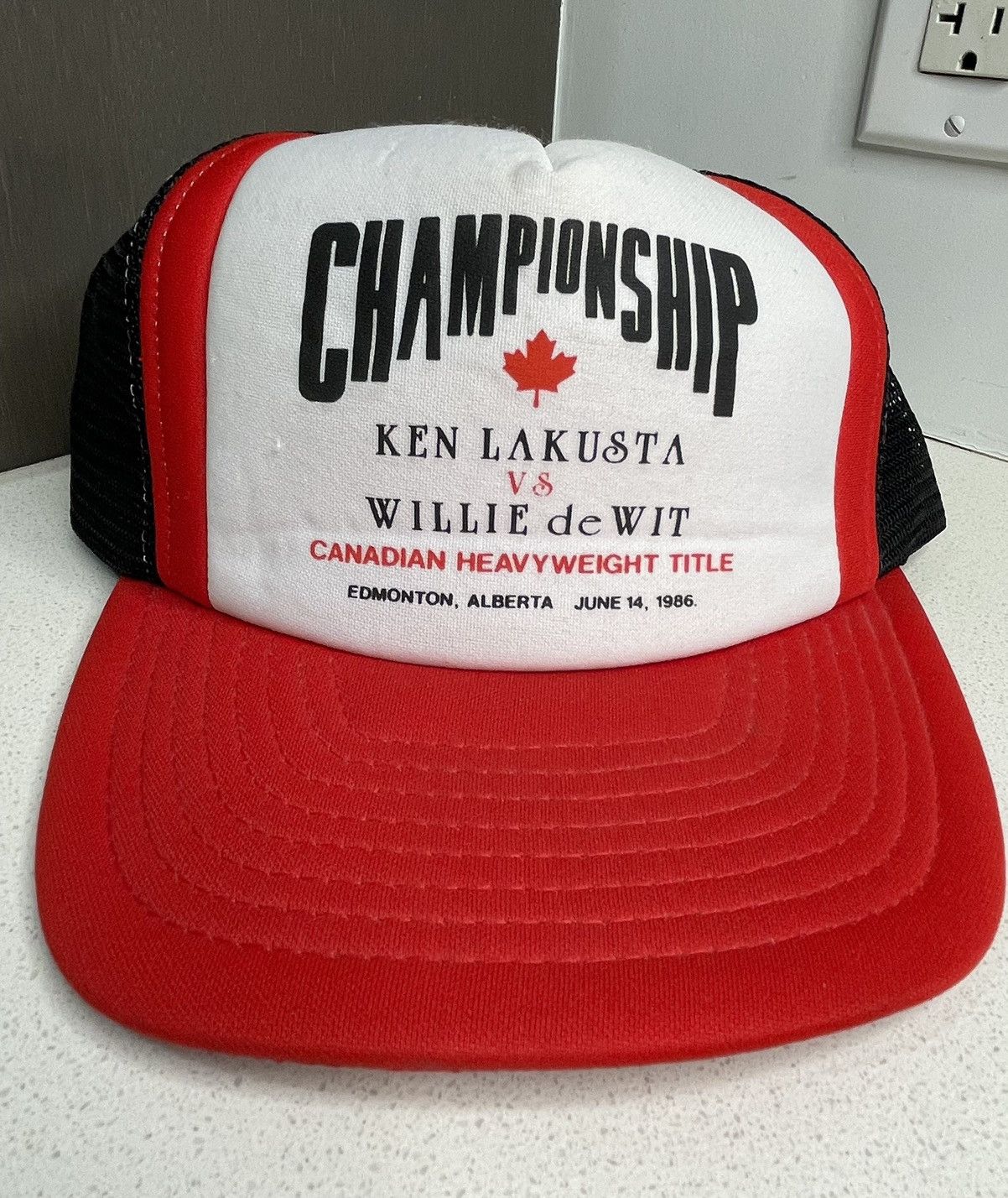 Trucker Hat × Vintage Vintage 1986 Boxing Canadian Heavyweight Match ...