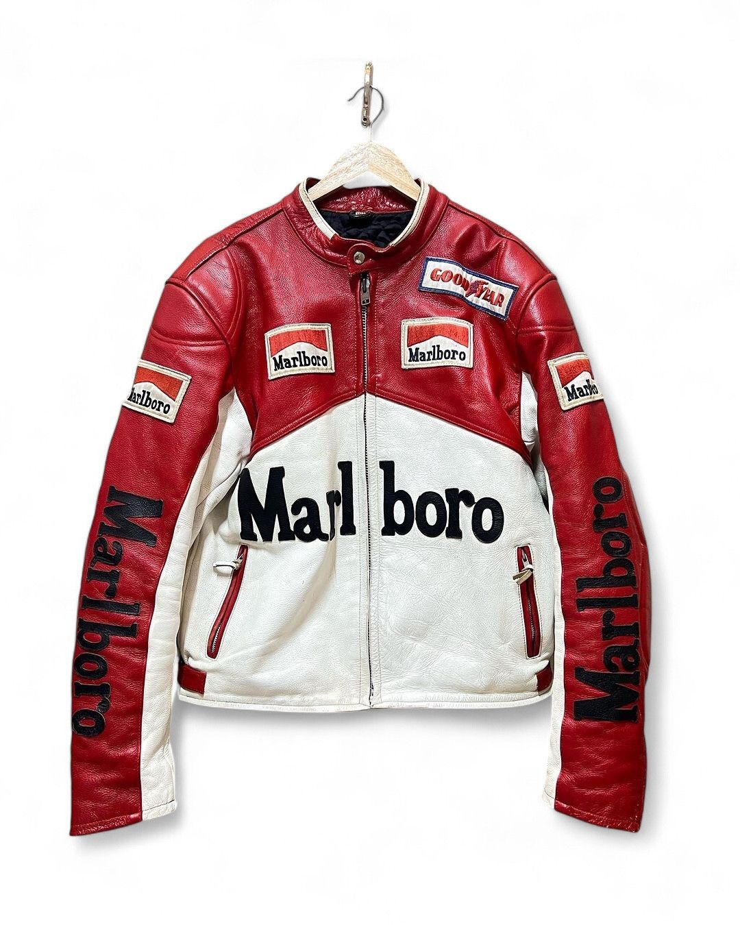 Leather Jacket × Marlboro × Streetwear Marlboro motorcycle Racing ...