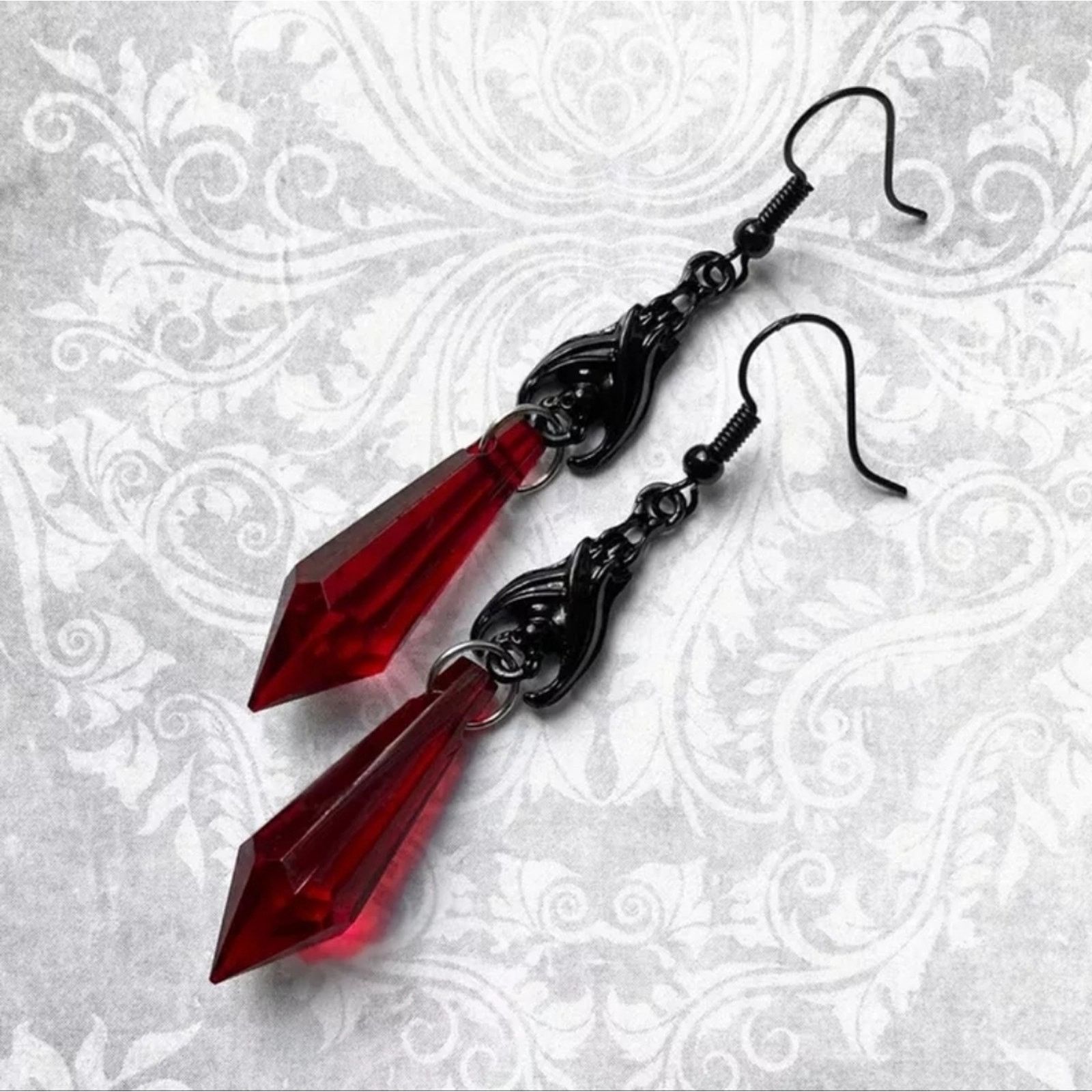Killstar Blood Red Spike Bat Earrings | Grailed