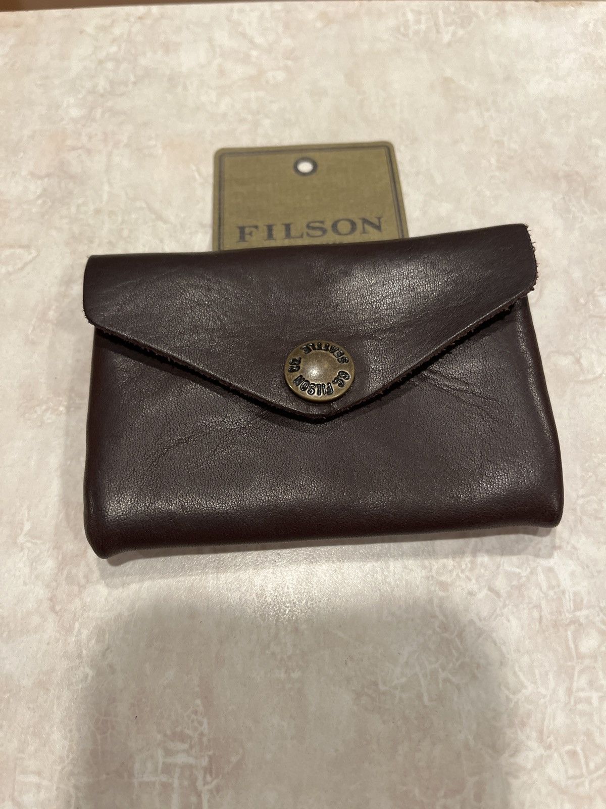 Filson Filson Leather Snap Card Wallet Sierra Brown NWT NEW | Grailed