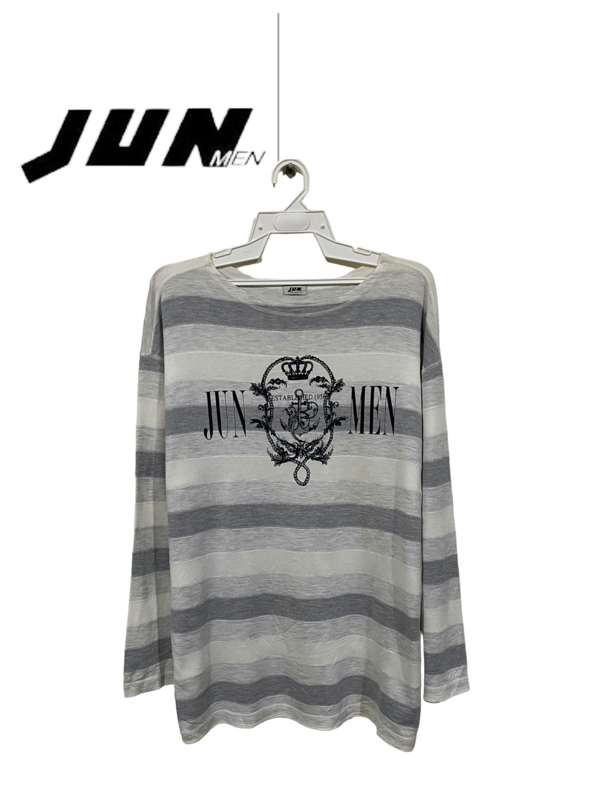 Vintage Rare💥 Japanese JUN MEN Spellout Chest Logo Shirts | Grailed