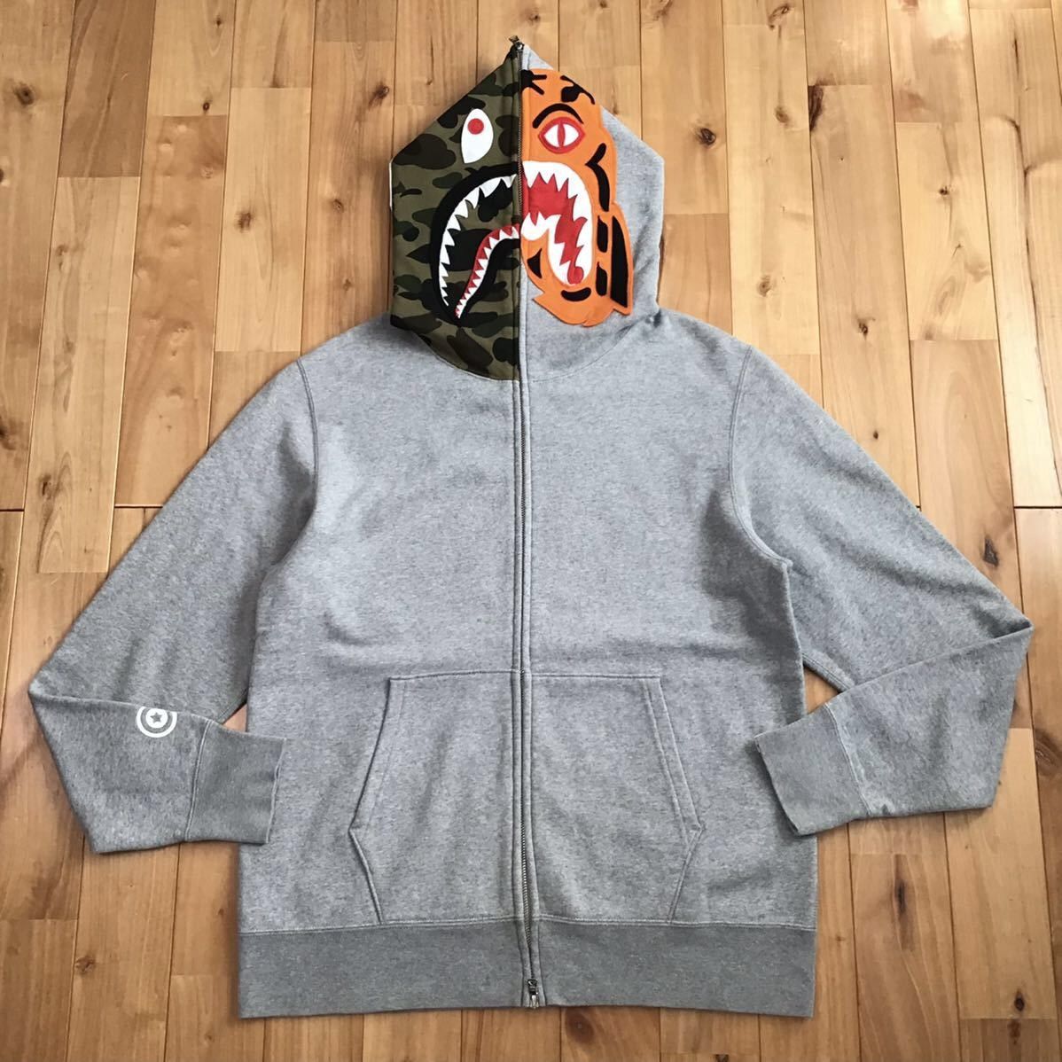 Bape BAPE Crazy face Tiger Shark full zip hoodie a bathing ape | Grailed