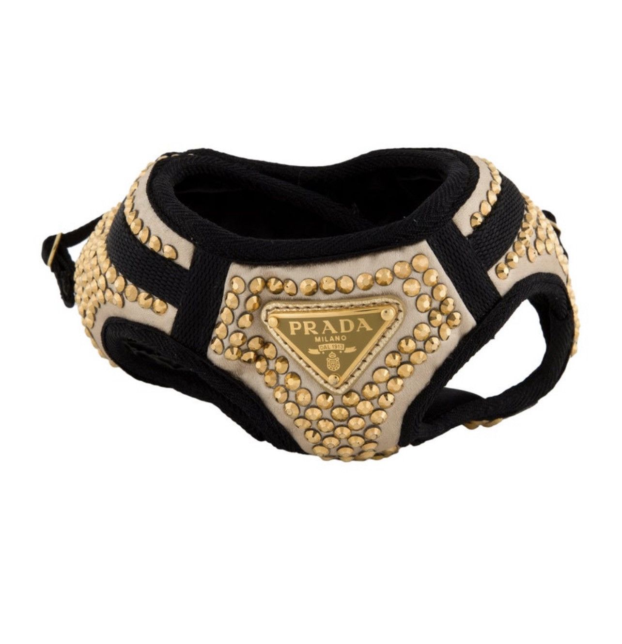 Prada Prada Gold Crystal Studded Dog Harness | Grailed