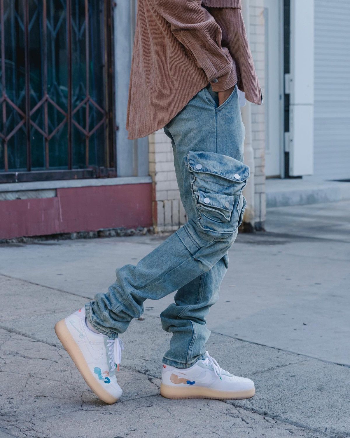 Mnml Snap Denim Cargo Pants Grailed