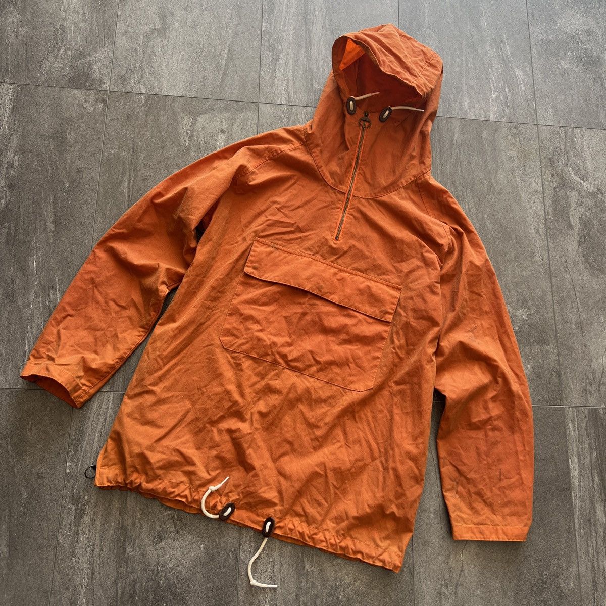 Barbour × Vintage RARE BARBOUR x BEN FOGLE Waxed Orange Anorak Jacket ...