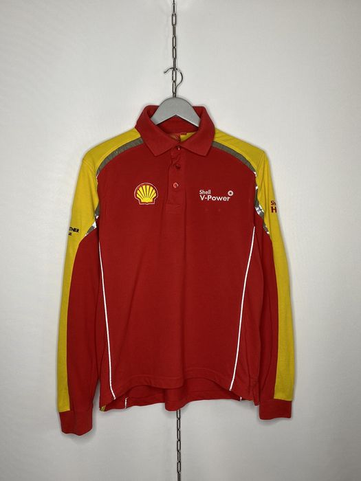 Vintage Vintage Shell Helix Ferrari F1 Team Polo Long Sleeve Shirt ...
