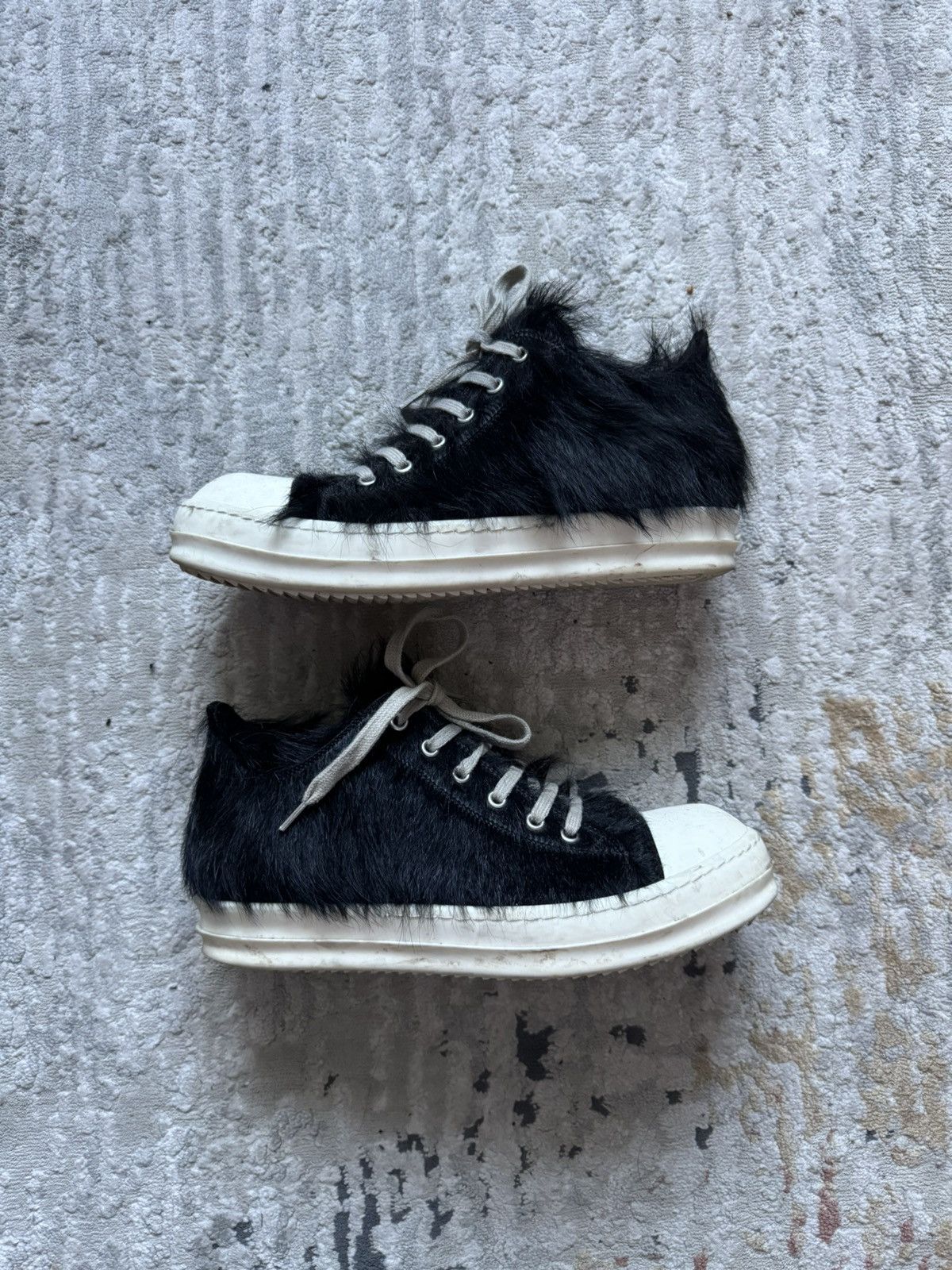 Rick Owens Rick Owens FW21 Black Calf Hair Fur Ramones | Grailed