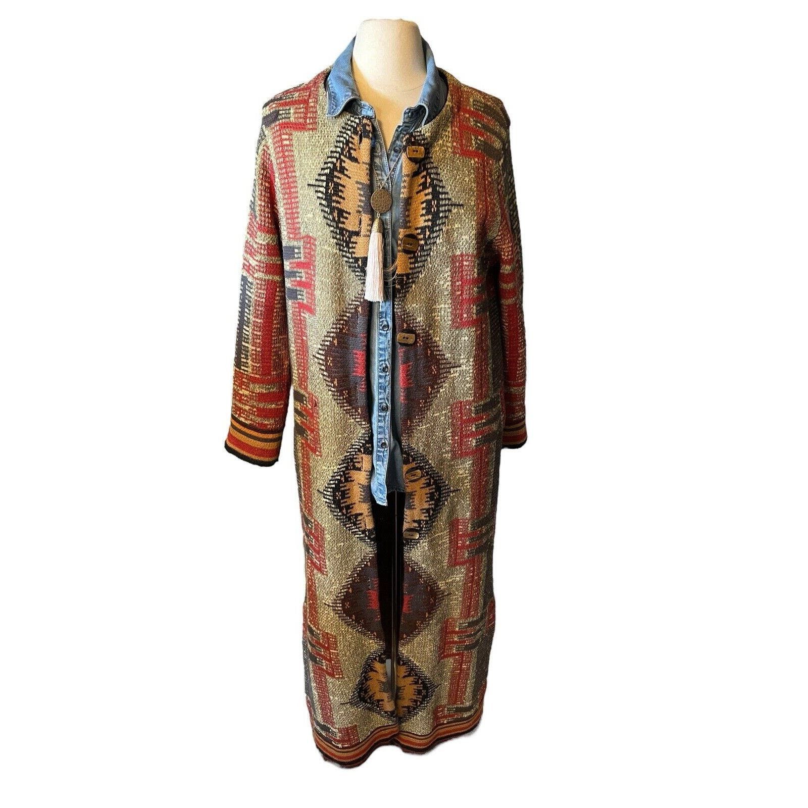 Double D Ranch Double D Ranch Western Saddle Blanket Duster Large Boho ...