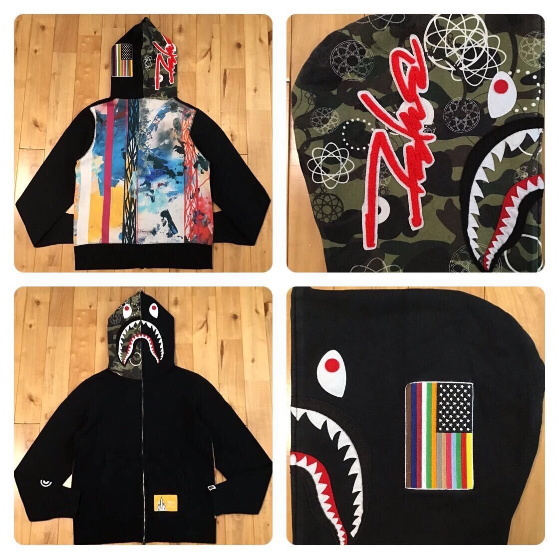 Bape × Futura BAPE × Futura Shark full zip Hoodie a bathing ape | Grailed