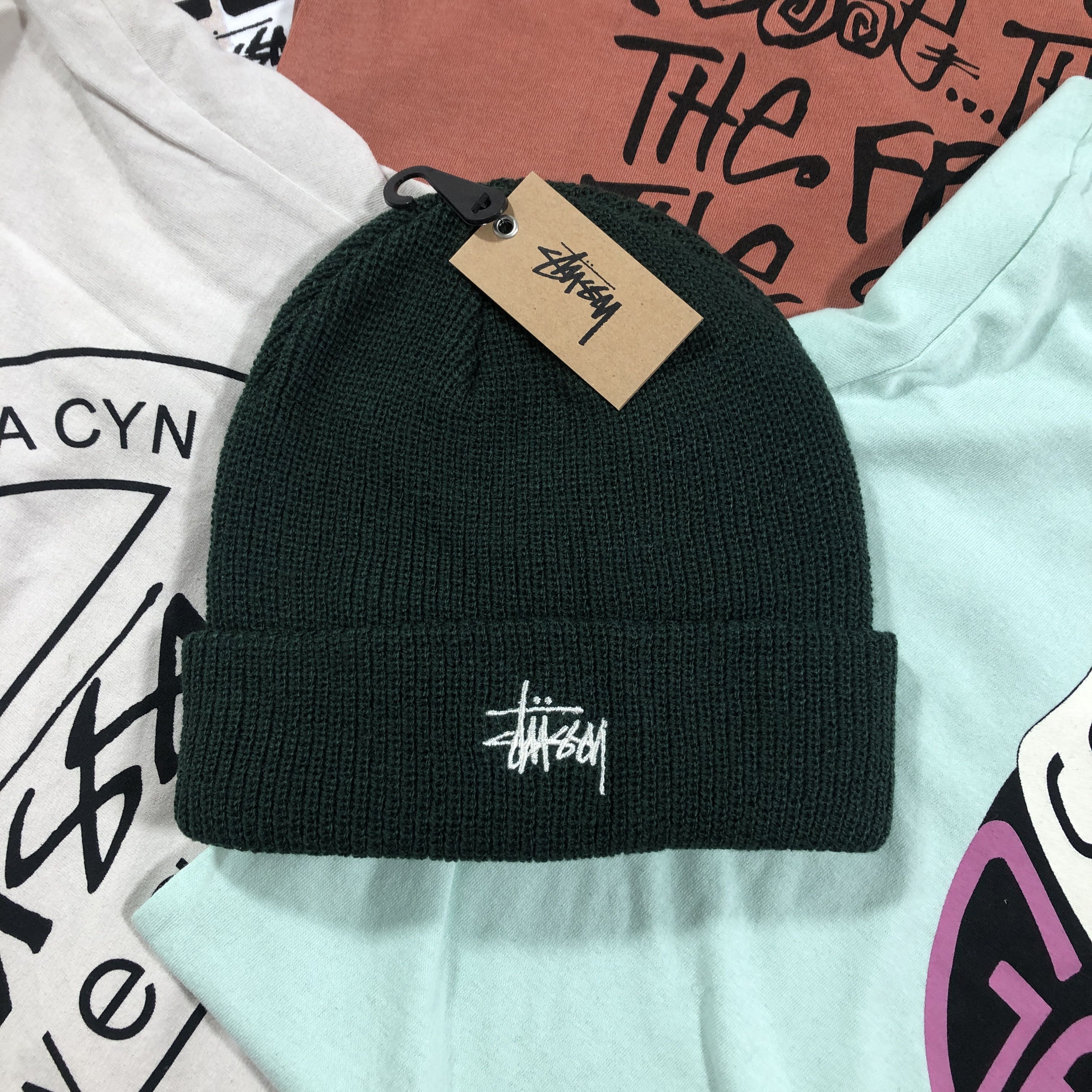 Streetwear × Stussy × Vintage Stussy Basic Cuff Beanie Hat Forest | Grailed