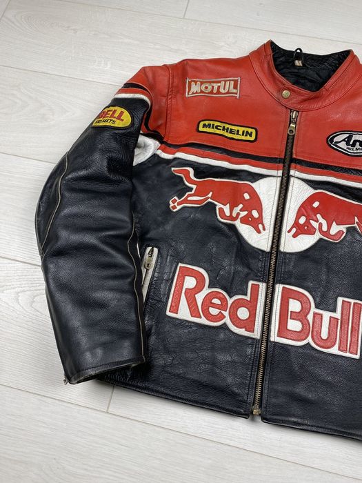 Red Bull Rare Red Bull Vintage Leather Moto Racing Jacket 90s | Grailed
