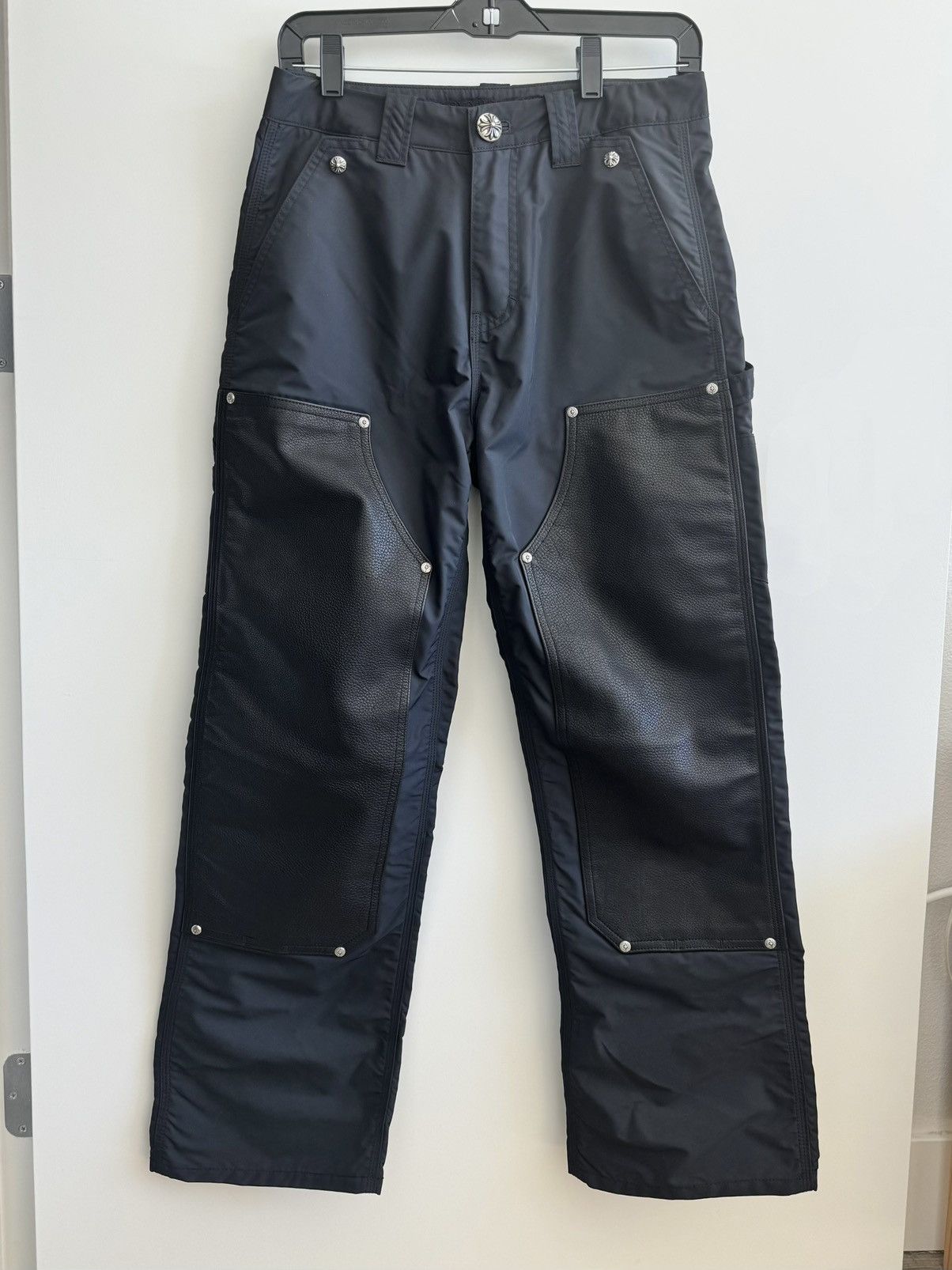 Chrome Hearts Chrome hearts leather double knee cross patch carpenter ...