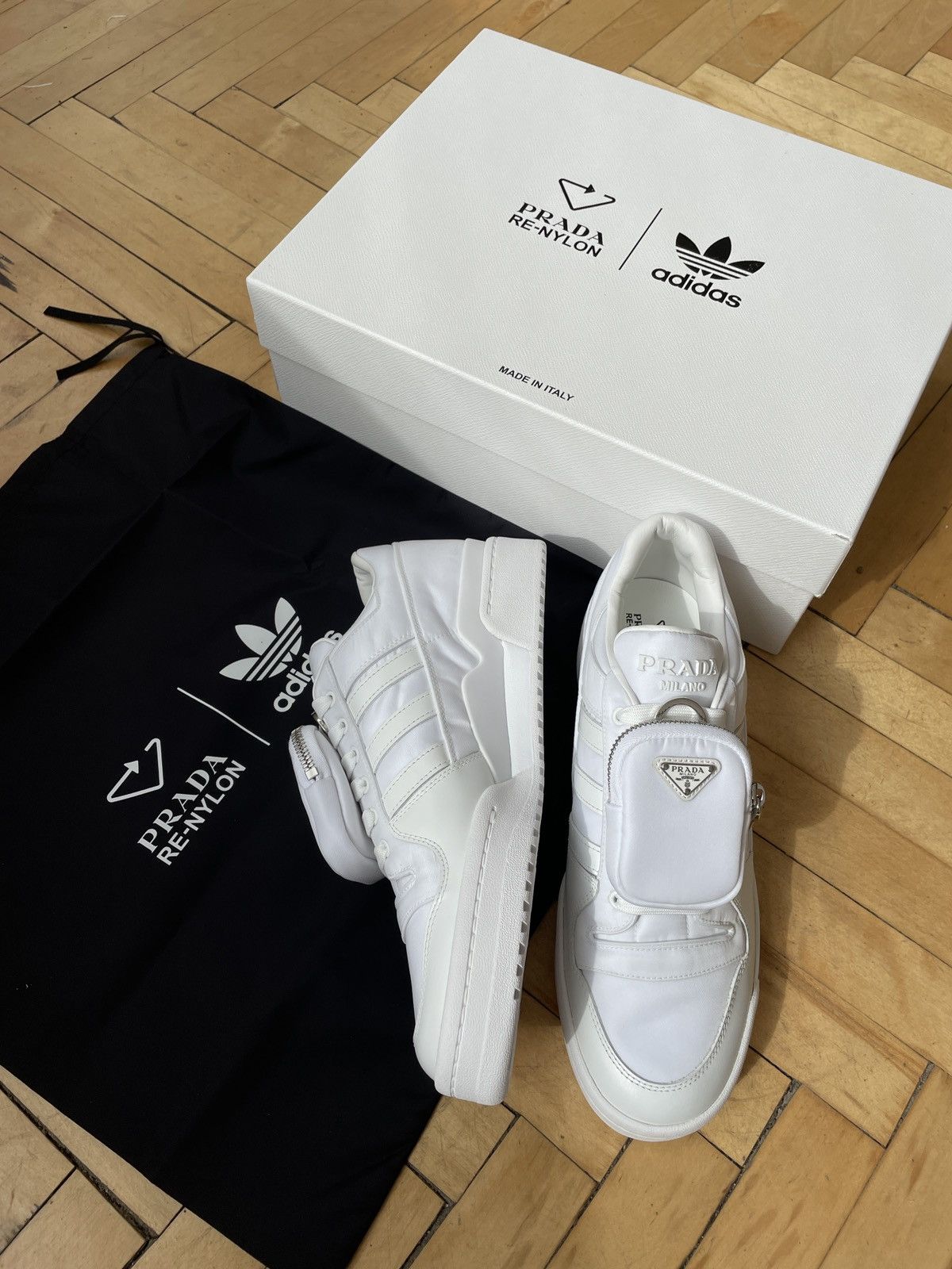 Adidas × Prada Adidas Prada Re-Nylon Forum Low-Top Sneakers | Grailed