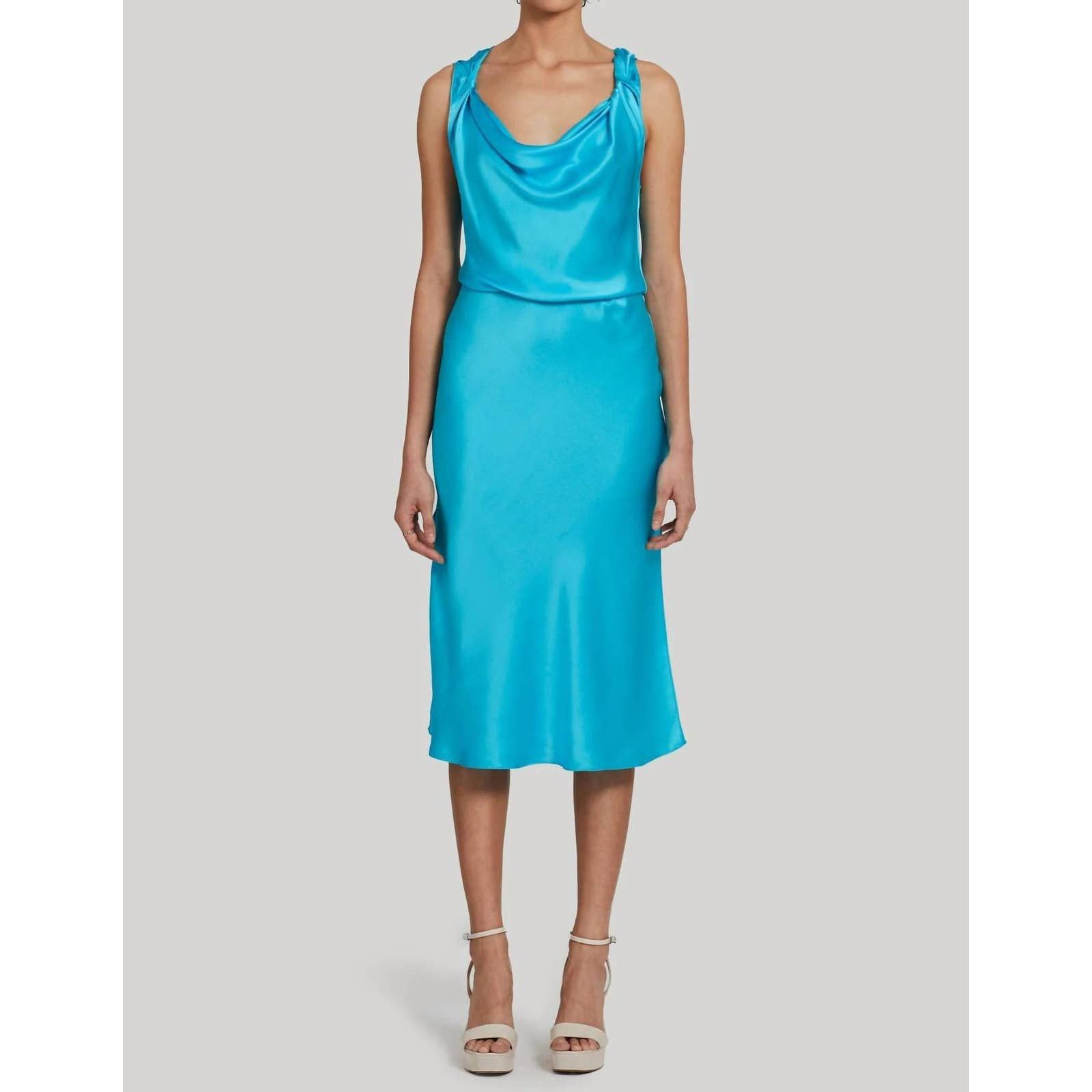 Amanda Uprichard Ellison Silk Dress In Marina | Grailed