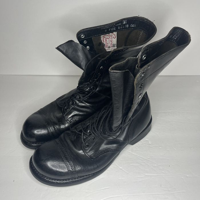 Vintage Vintage 80s Corcoran Black Leather Military Combat Boots | Grailed