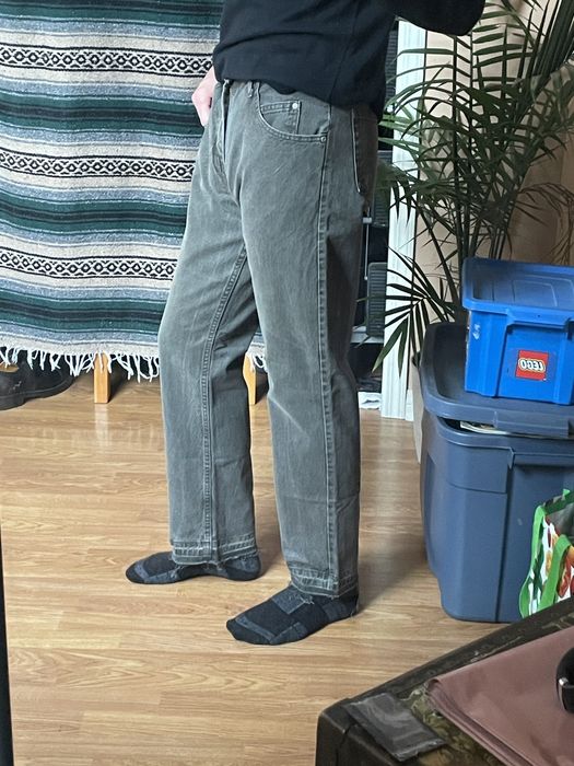 Vintage Sick Faded Black Grey Wrangler 501 Style Released Hem Jeans ...