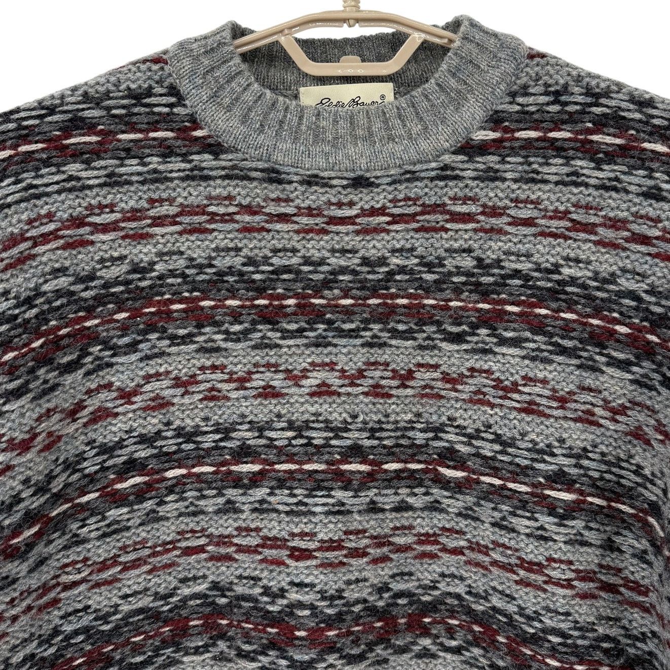 Eddie Bauer Eddie Bauer Vintage Fair Isle Inside Out Sweater 100% Wool ...