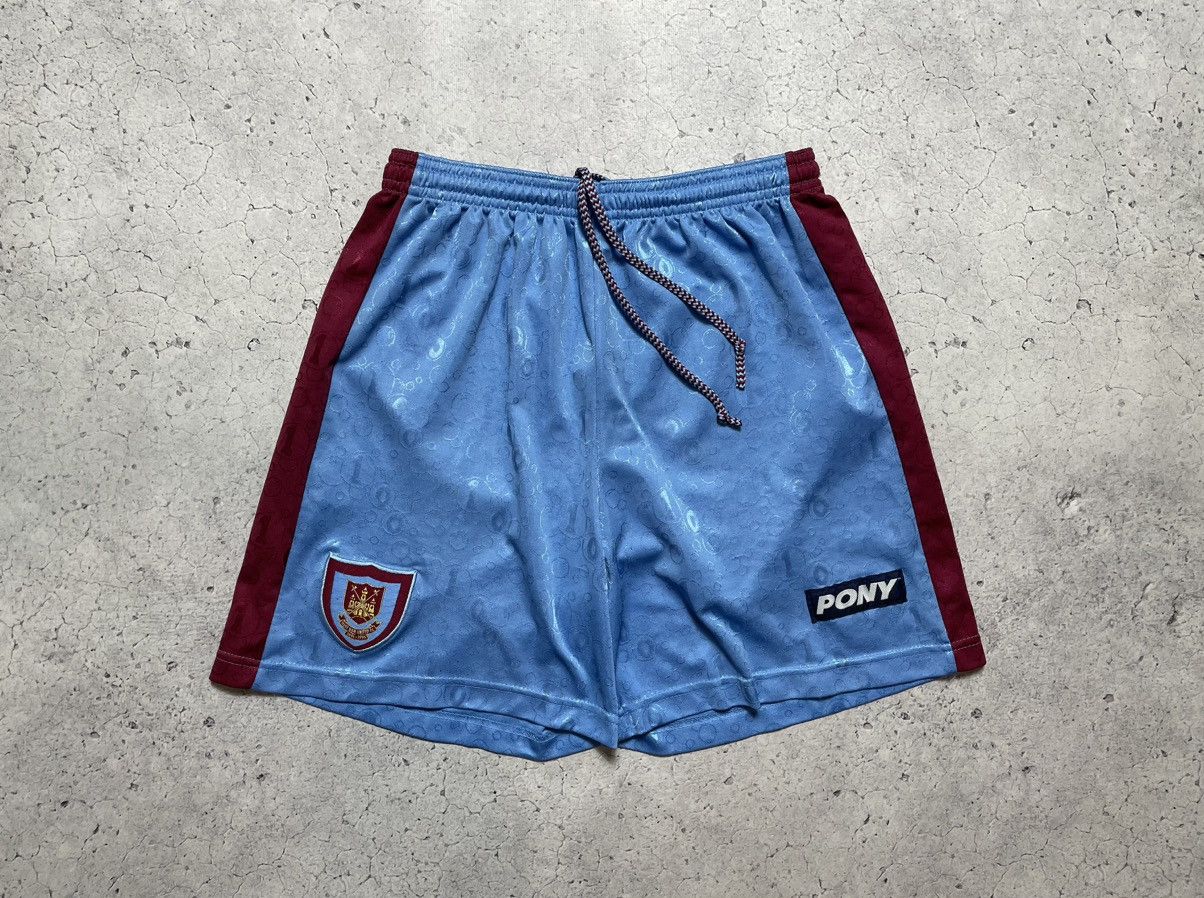 PONY × Vintage Vintage 90s Pony West Ham United Retro Football Shorts ...