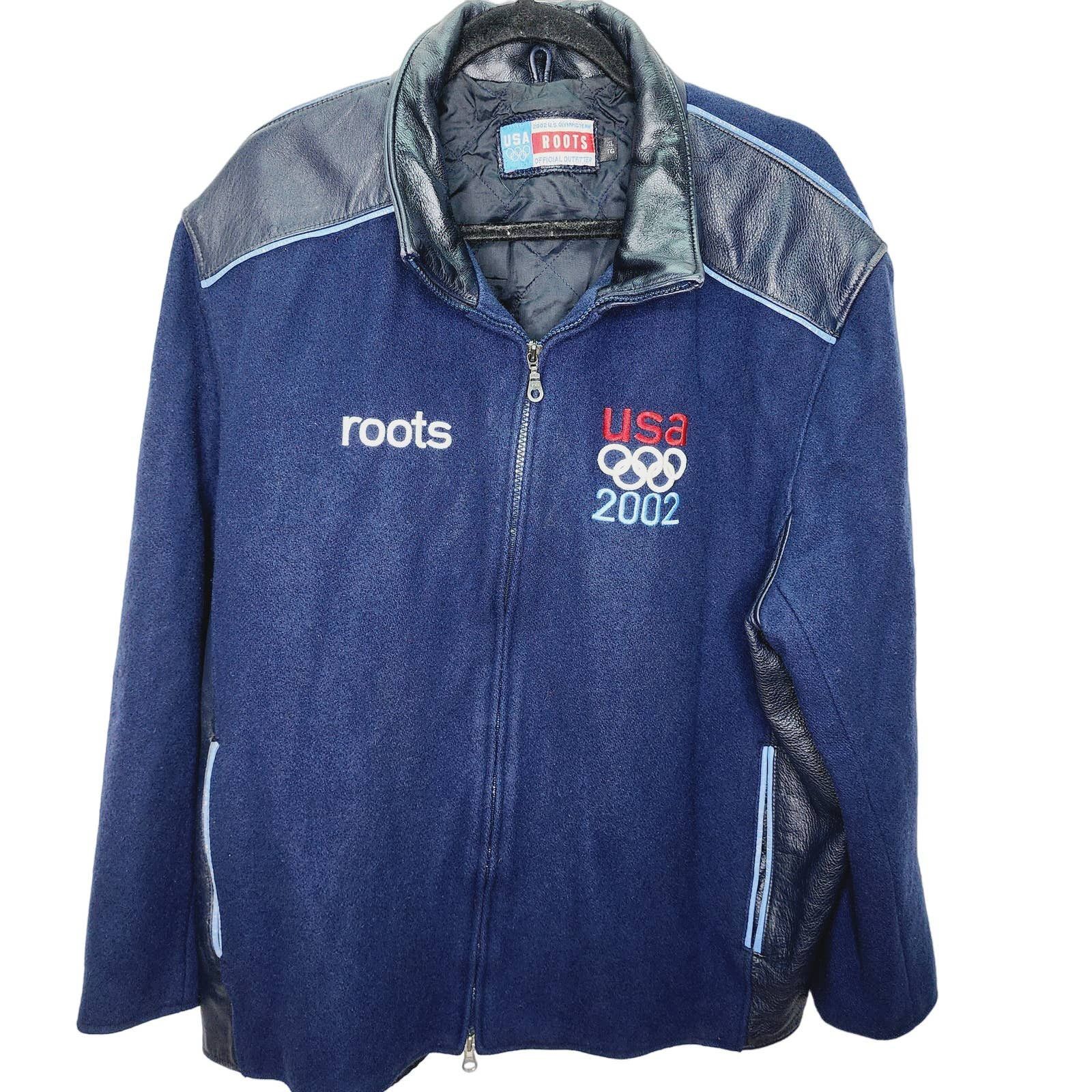Roots 2002 USA Olympic Team Roots Vintage Wool & Leather Jacket | Grailed