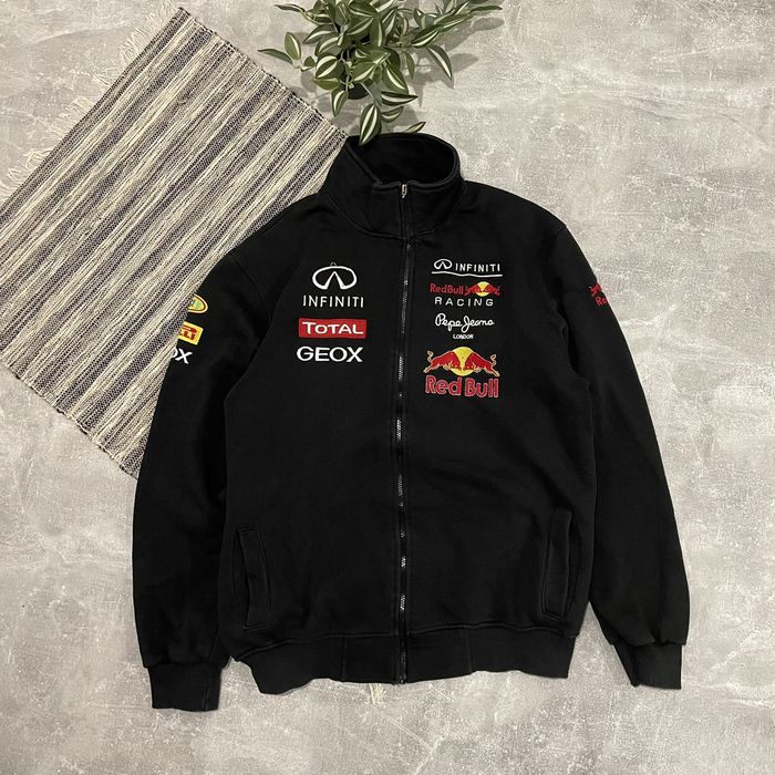 Red Bull RED BULL ZIP UP SWEATSHIRT MOTO RACING BOMBER 90s MARLBORO ...