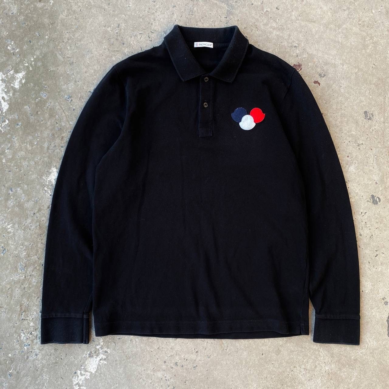 Luxury × Moncler × Rare VERY RARE MONCLER Long Sleeve Polo Shirt Triple ...