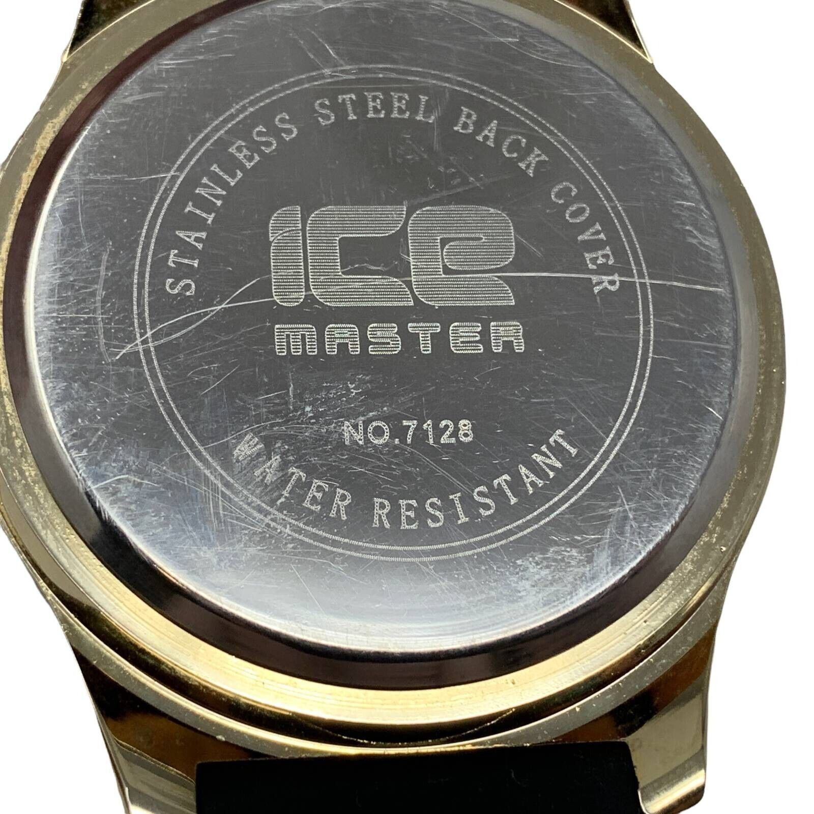 Other Ice Master Quartz Watch Black Gold Glitter Face Round Analog ...
