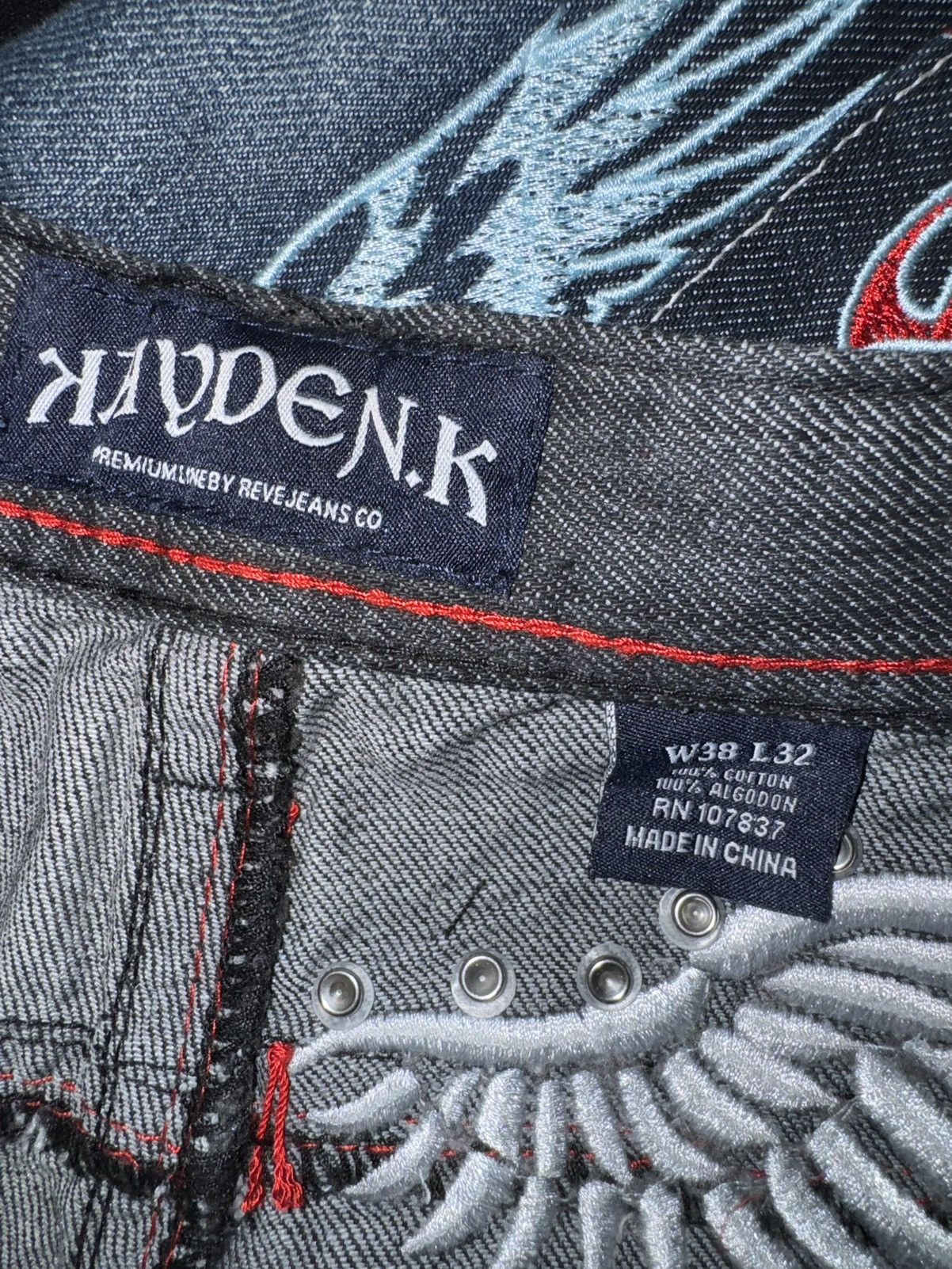 Vintage Crazy Y2K Wings Crosses Affliction Style Baggy Jeans Black ...