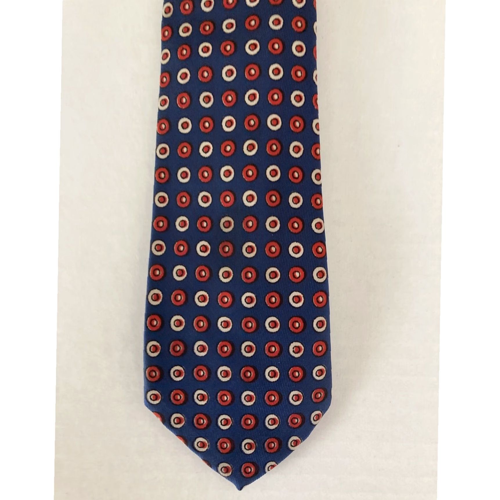 Vintage Coplan Vintage Necktie Featuring Dacron Blue Red White Circle ...