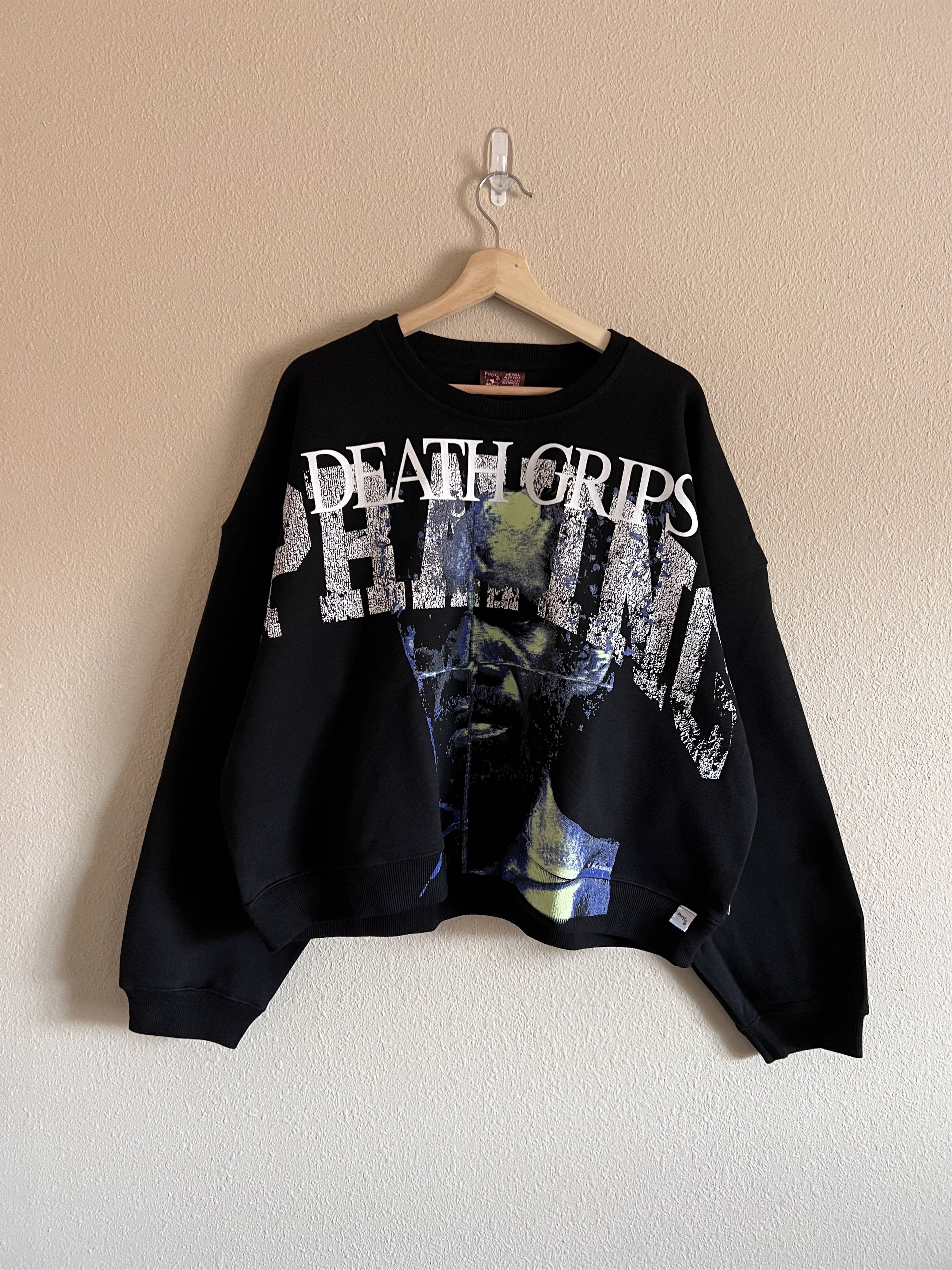 Death Grips × Praying Praying Death Grips Noided Wide Crewneck ...