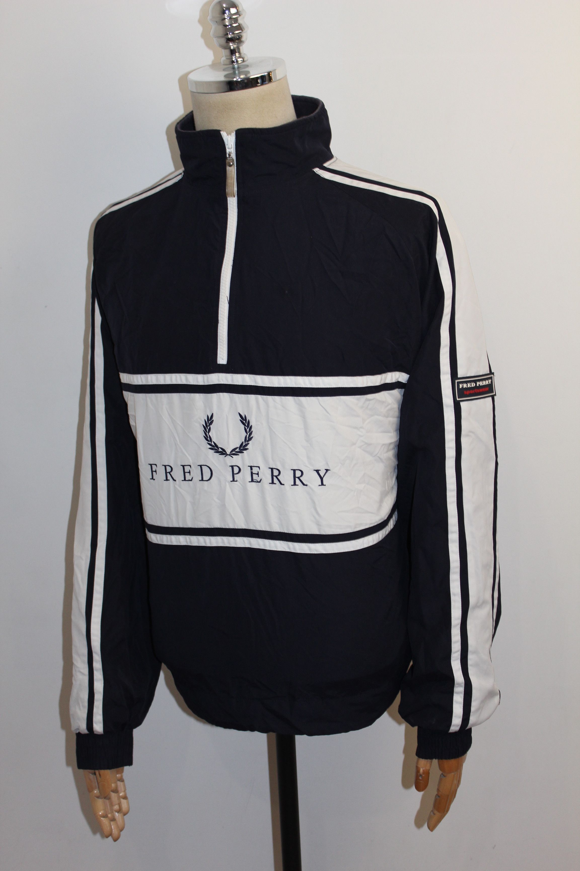 Fred Perry × Vintage Men's Fred Perry Vintage Hooded Big Logo Anorak ...