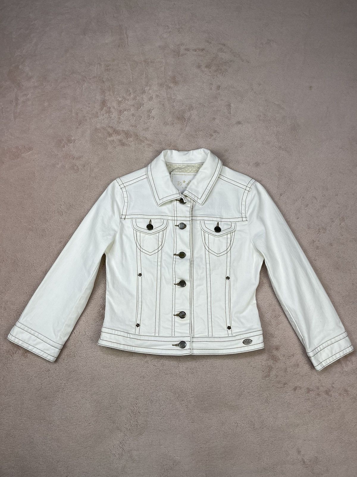 Denim Jacket × Streetwear × agnes b. SAMPLE DESIGN Agnes B White Denim ...