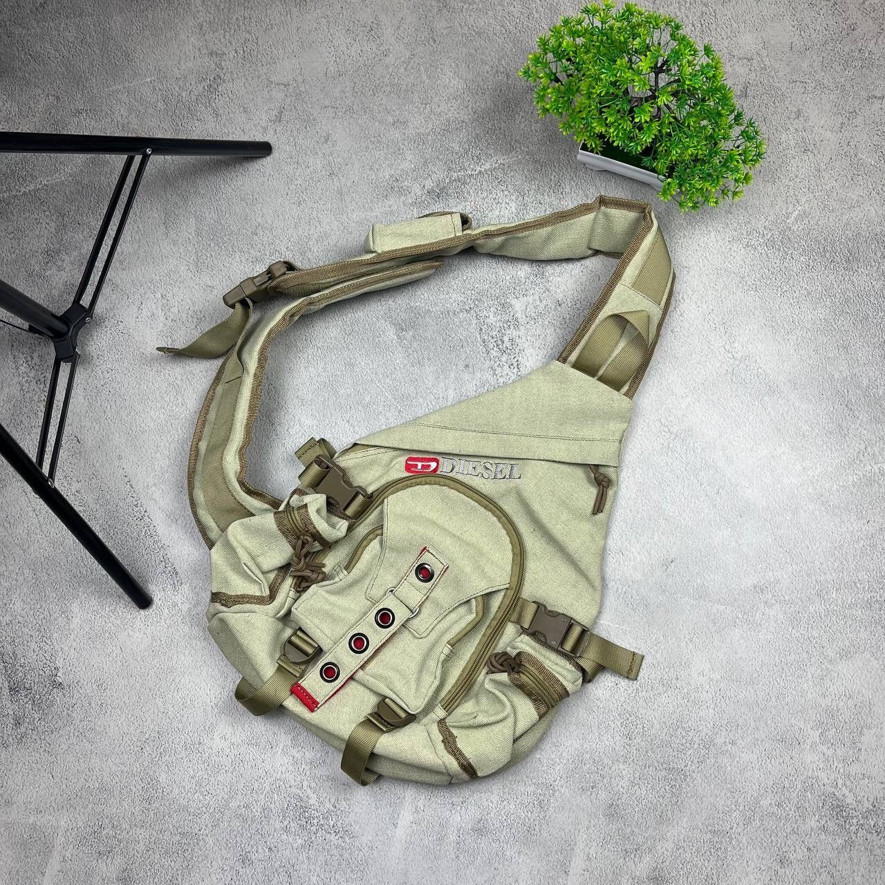 Diesel Vintage Diesel Military Multi Pocket Distressed sling bag | Grailed