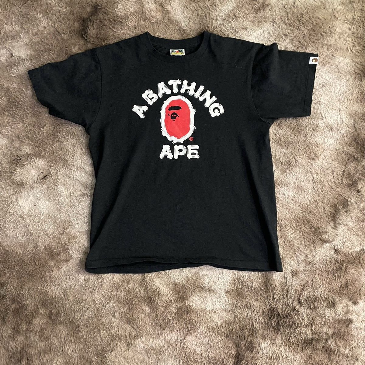 Bape Black and red A bathing ape bape tee | Grailed