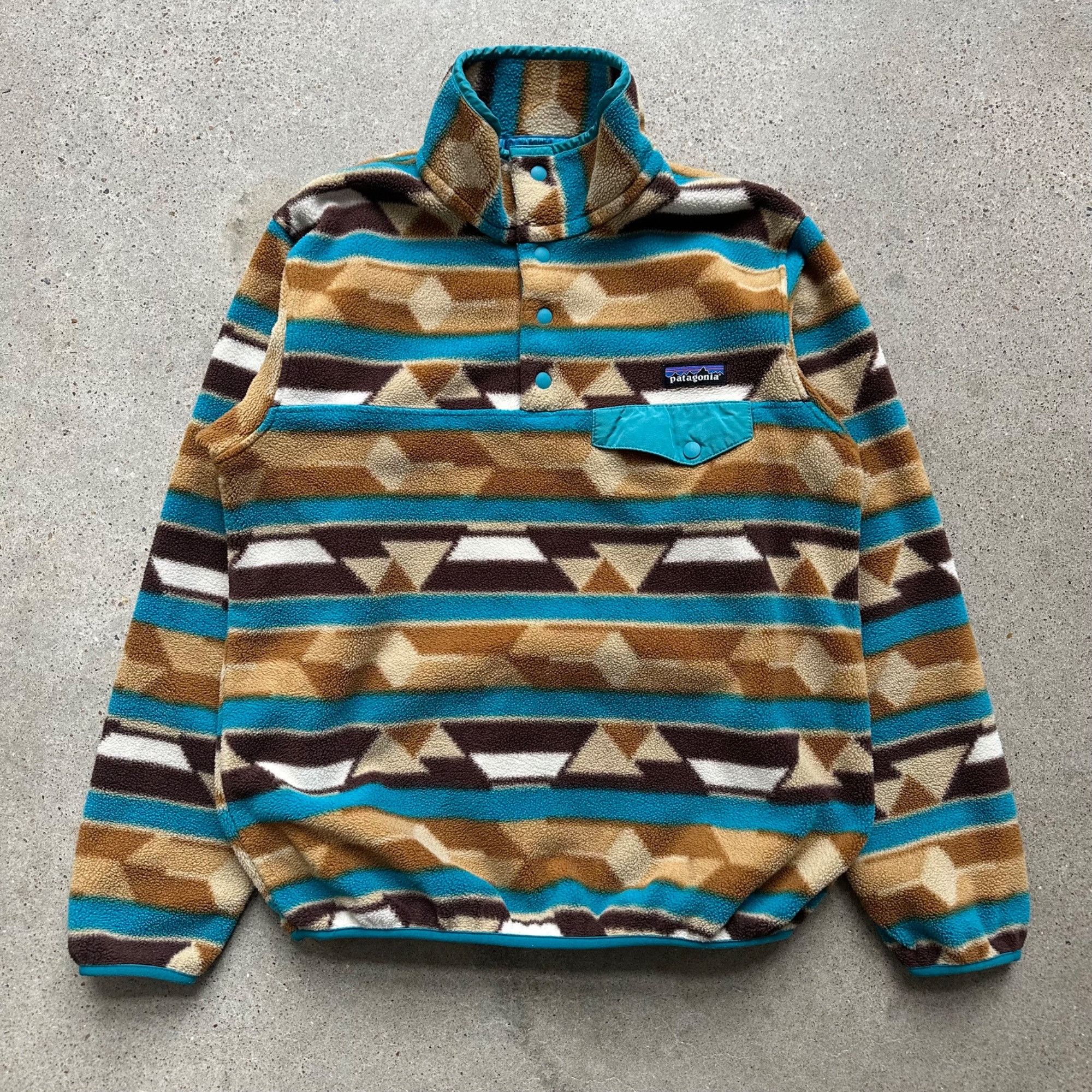 Vintage Vintage Patagonia Synchilla Patterned Snap Up Fleece Pullove ...