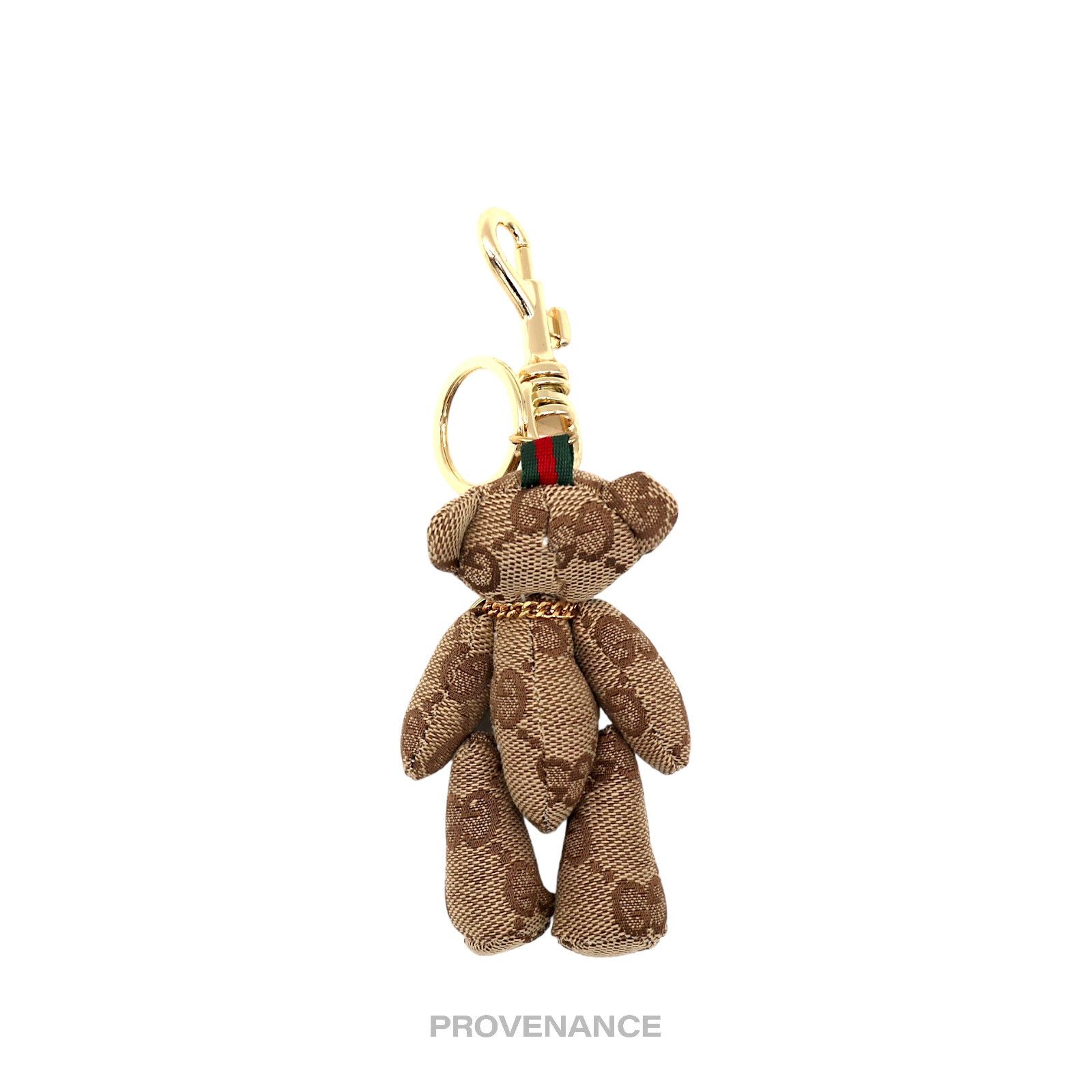 Gucci 🔴 Gucci Teddy Bear Keychain - GG Canvas Brown with Web | Grailed