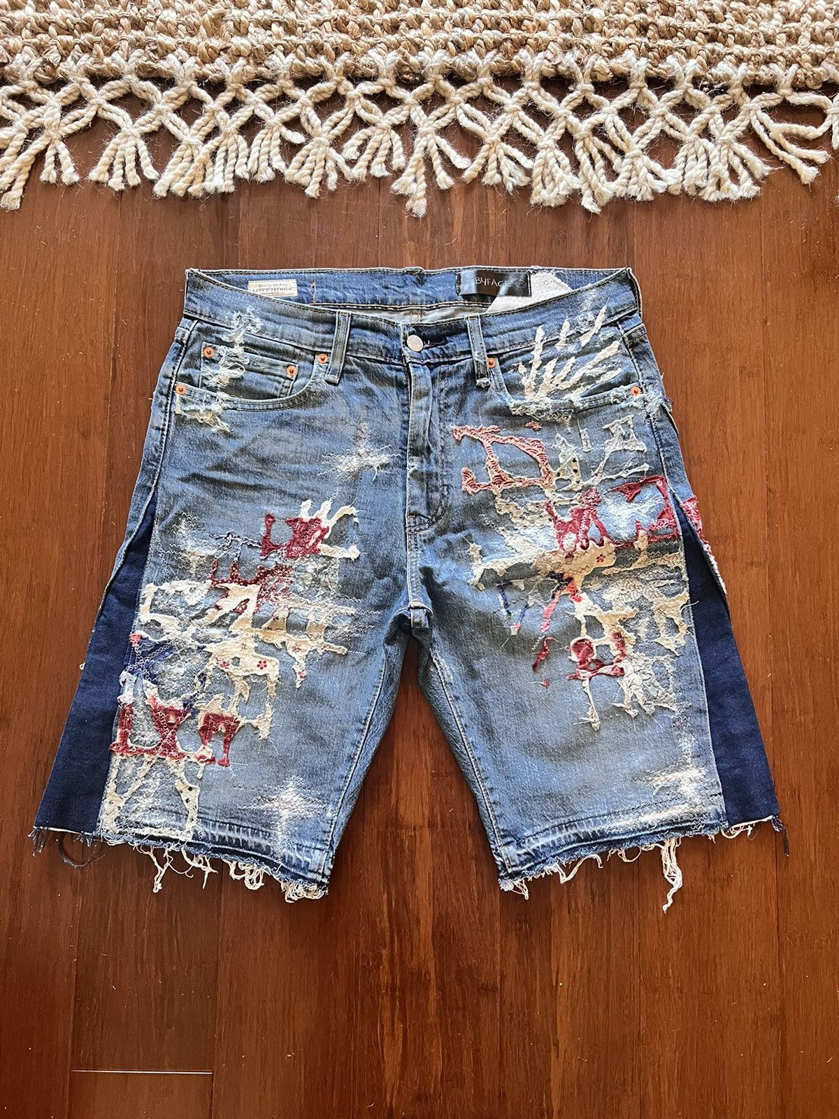 Japanese Brand × Vintage Flared Boro Denim Shorts/Jorts | Grailed