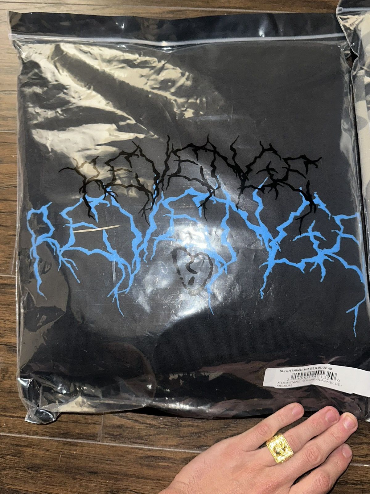 Revenge XXXTENTACION Lightning Hoodie Black and Blue | Grailed