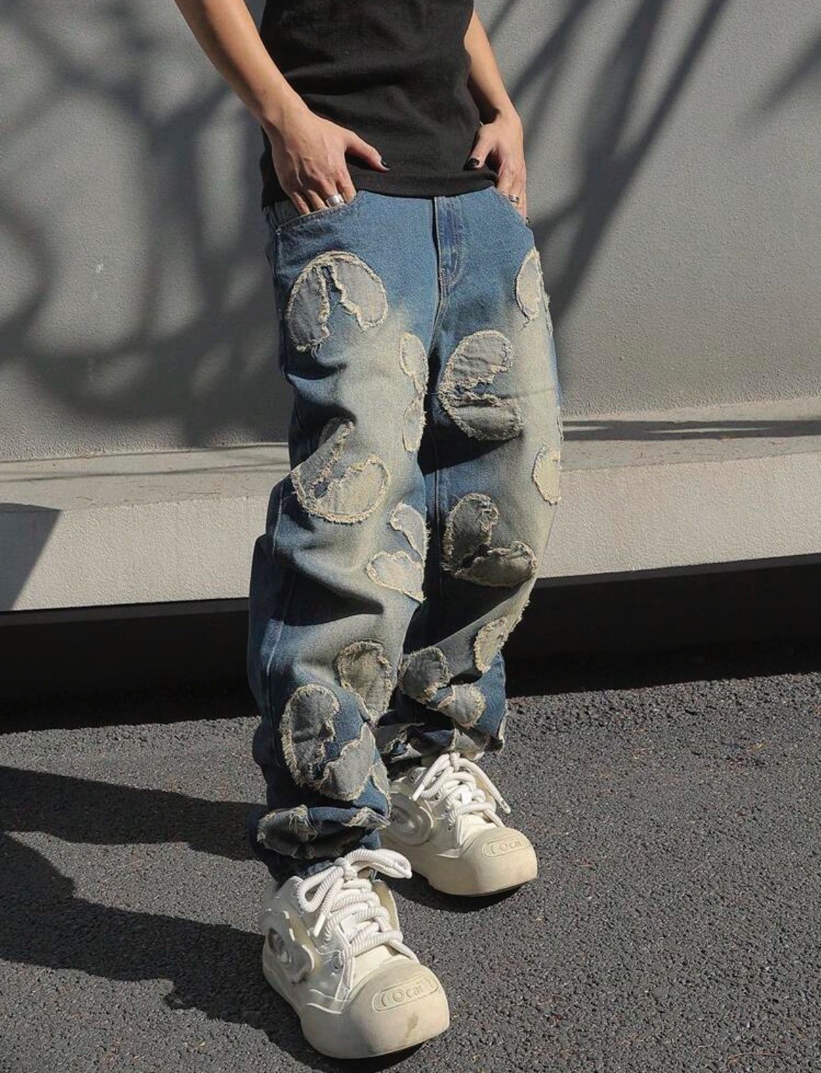 Jean × Streetwear Stack Baggy Jeans, Flared washed Jean Drip trap | Grailed