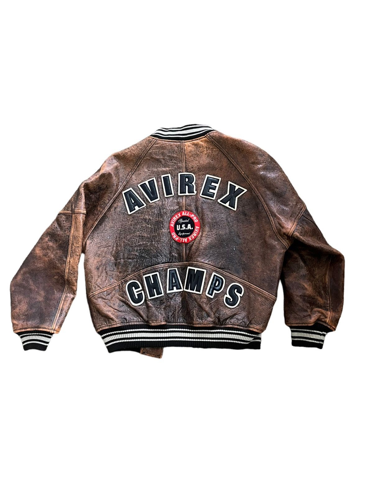 Avirex × Avirex Varsity Jacket Vintage 80’s-90’s Avirex 1945 All Pro Champs Leather Jacket | Grailed