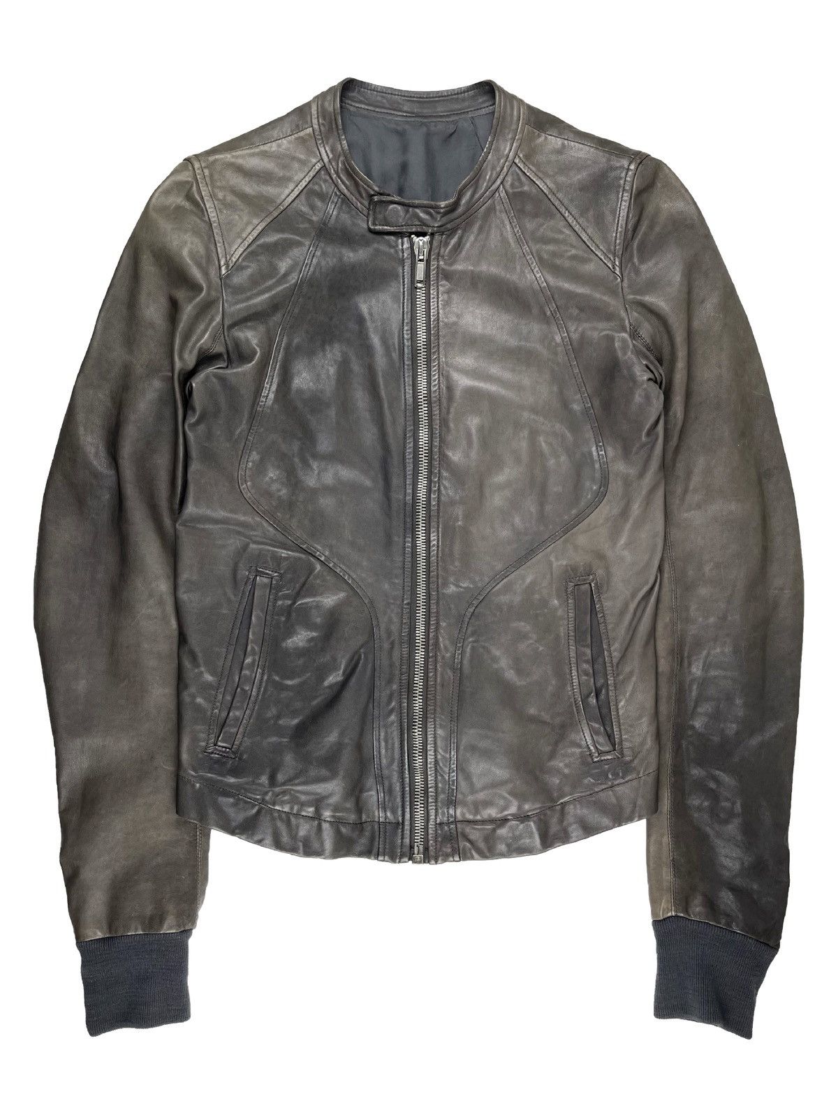 Rick Owens SS11 Rick Owens Anthem Intarsia Lamb Leather Jacket | Grailed