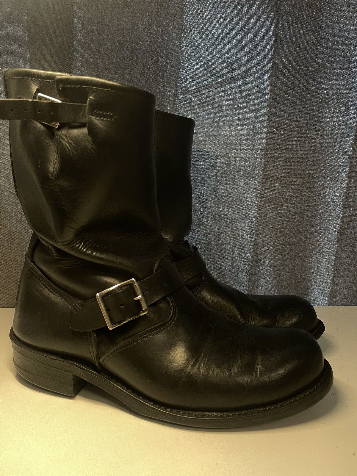 Frye × Streetwear × Vintage Frye Engineer Leather Engineer Moto Boot ...