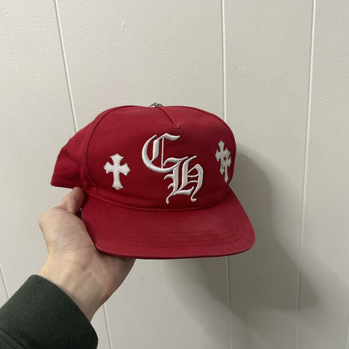 Pre-owned Chrome Hearts Red Cross Patch Hat | ModeSens